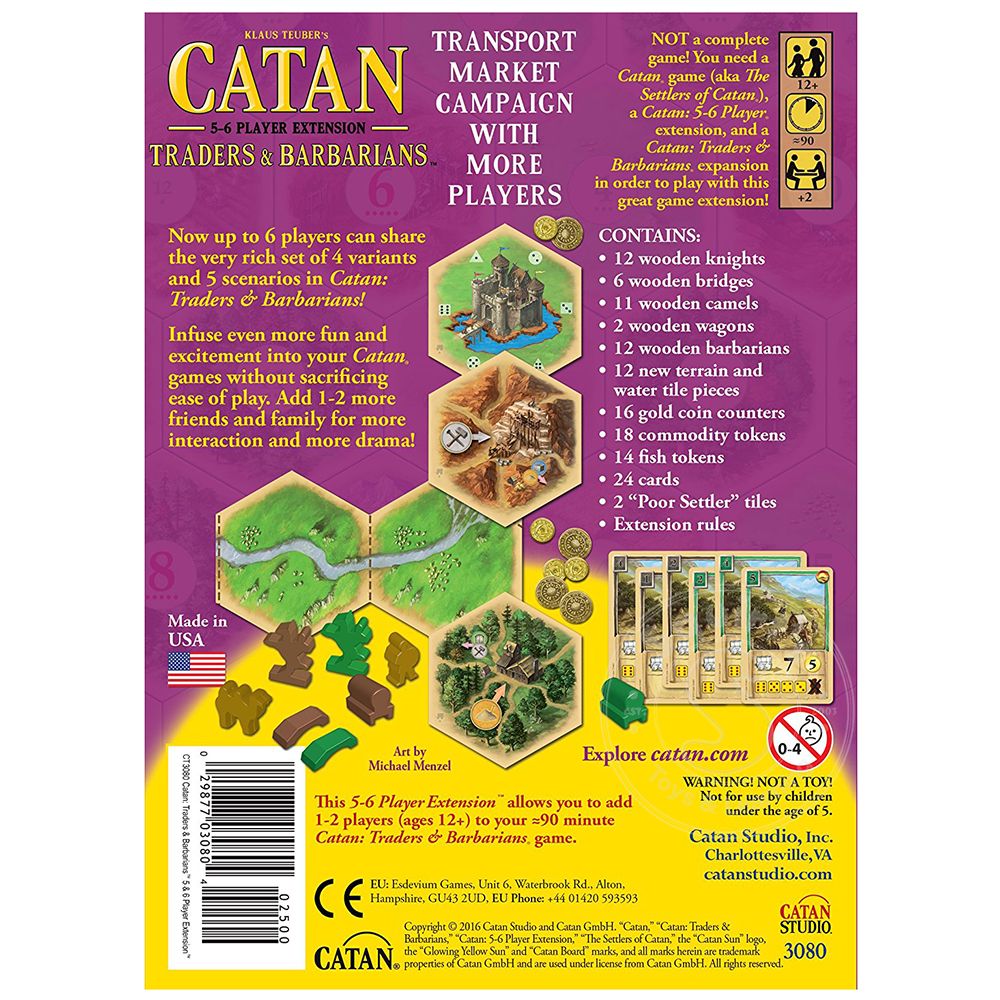 Catan 5-6 Player Expansion Traders & Barbarians - Squirt's Toys ...