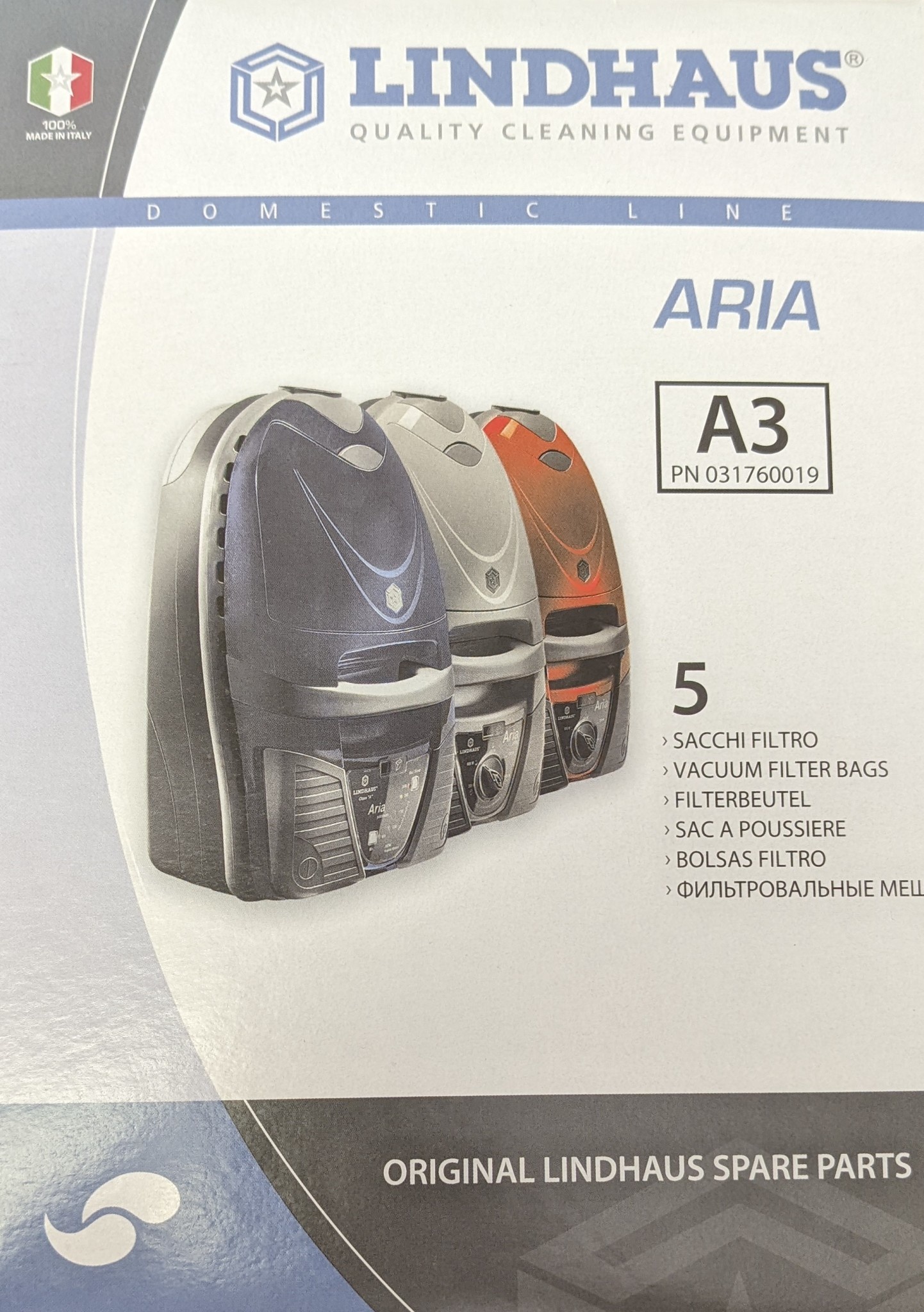 Lindhaus Aria A3 Cloth Vacuum Bags 5pk – High Filtration - Swiss Boy Vacuum