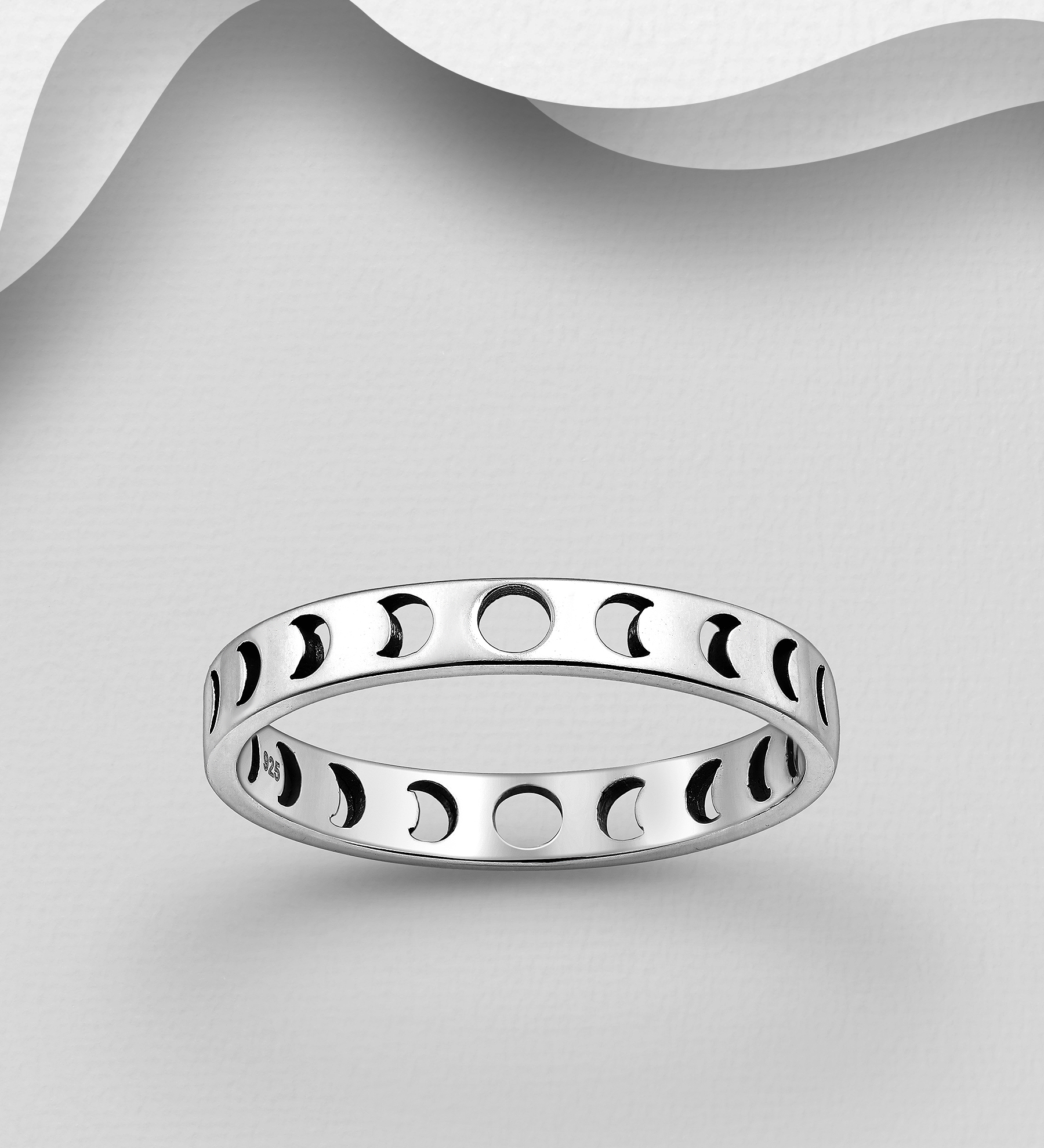 Sterling Ring-Lunar Phases - Cameron Rose