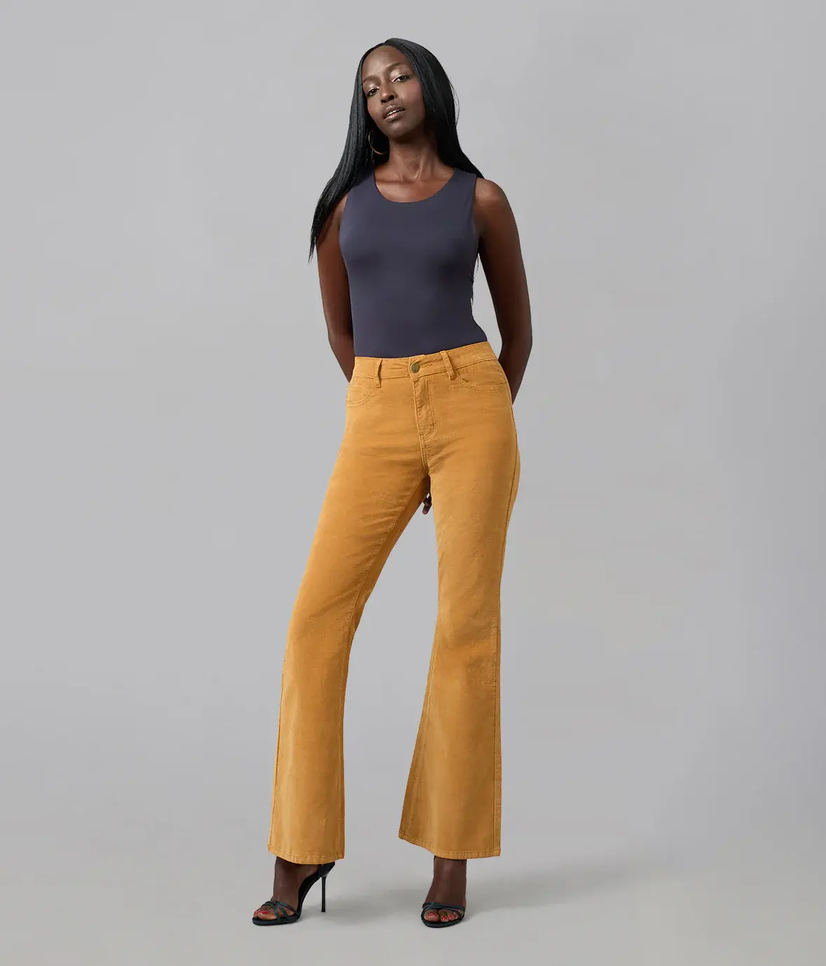 ALICE-SC High Rise Flare Cord - 32" inseam - Cameron Rose