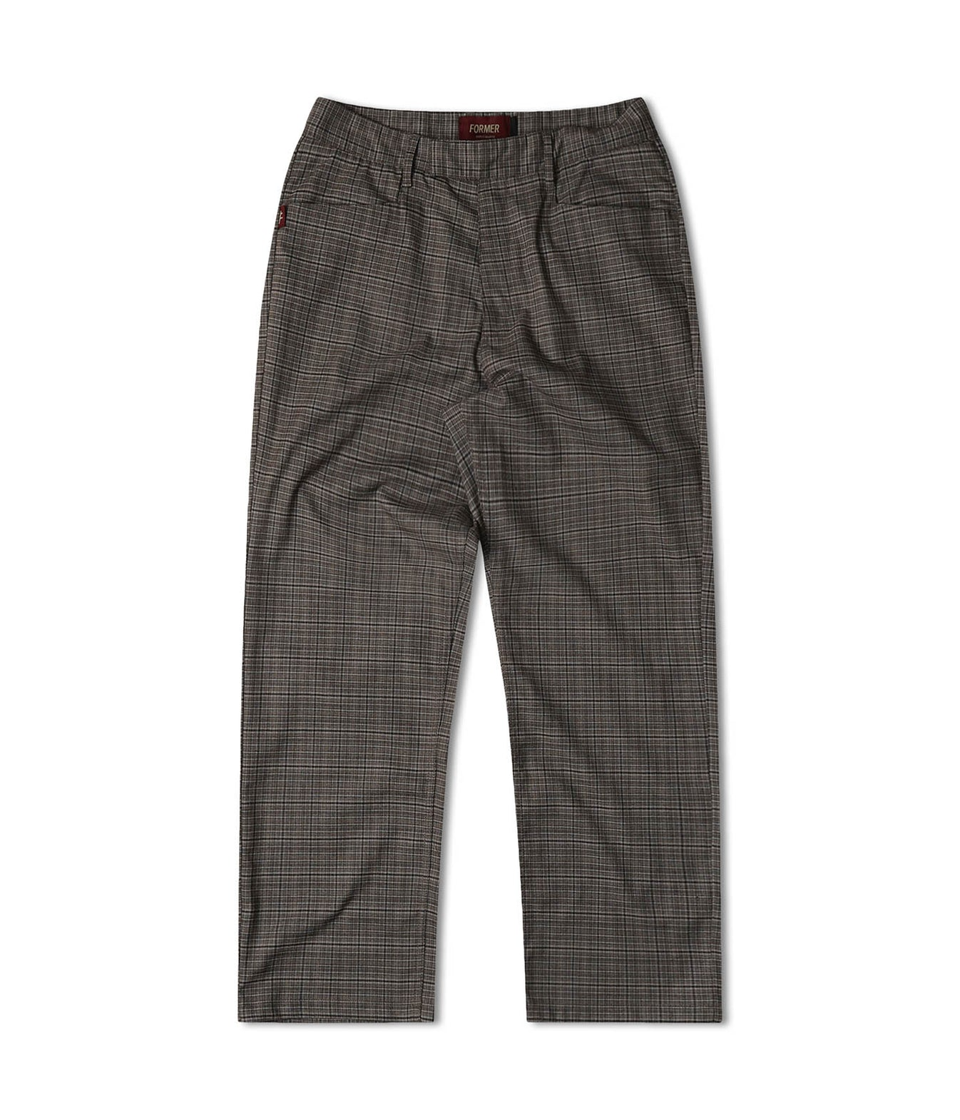FORMER AG SKATE SLACK - BROWN GREY PLAID - KINGSWELL - Los Feliz