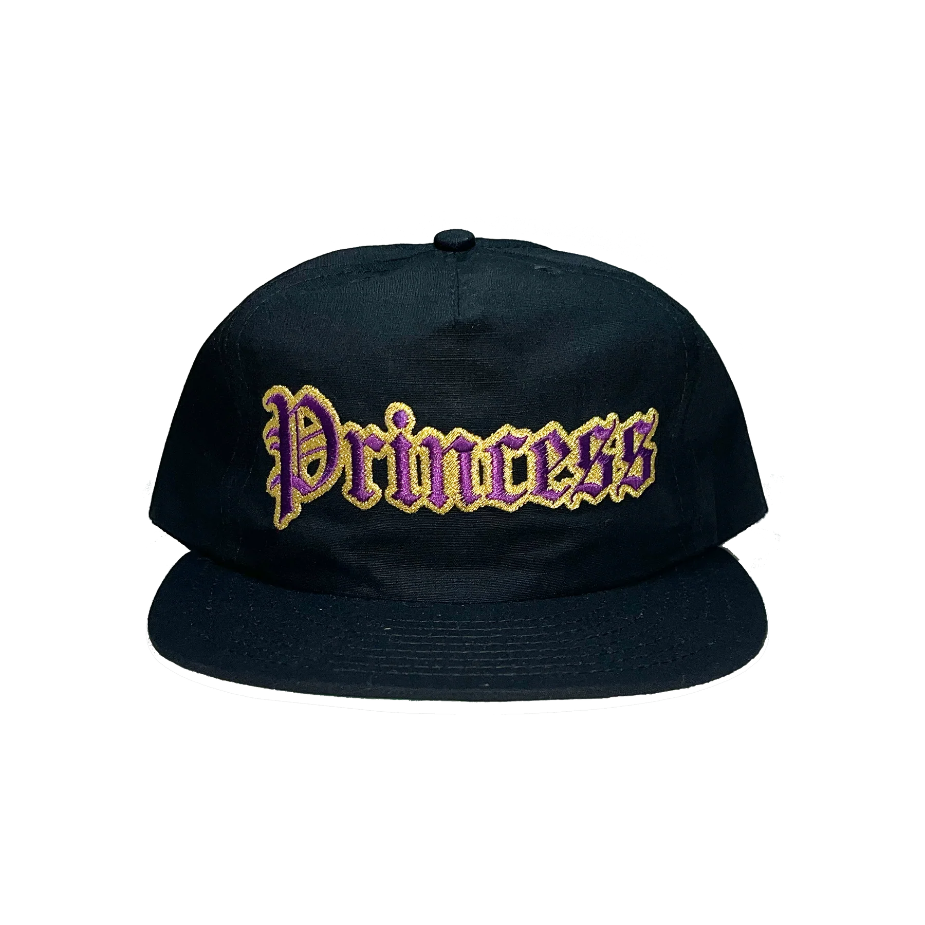 Princess Logo 5 Panel Hat - Black - KINGSWELL - Los Feliz