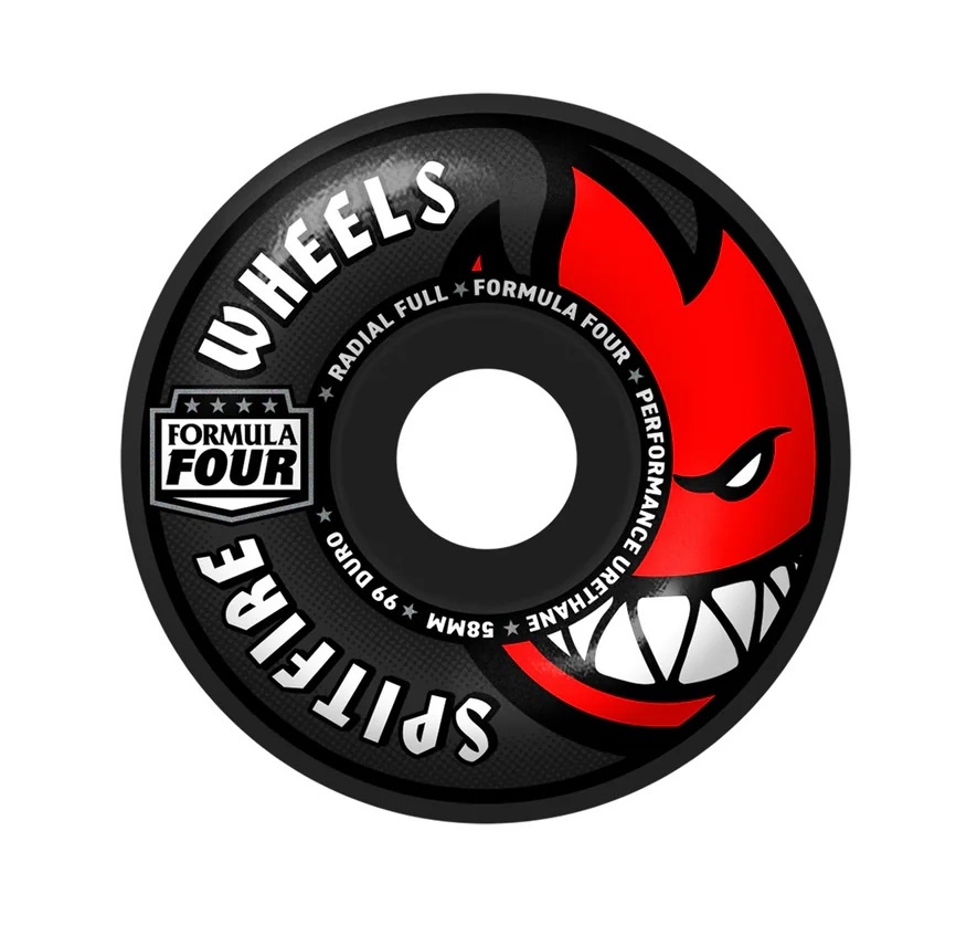 F4 99 Black Radial Full Wheels - 58mm - KINGSWELL - Los Feliz