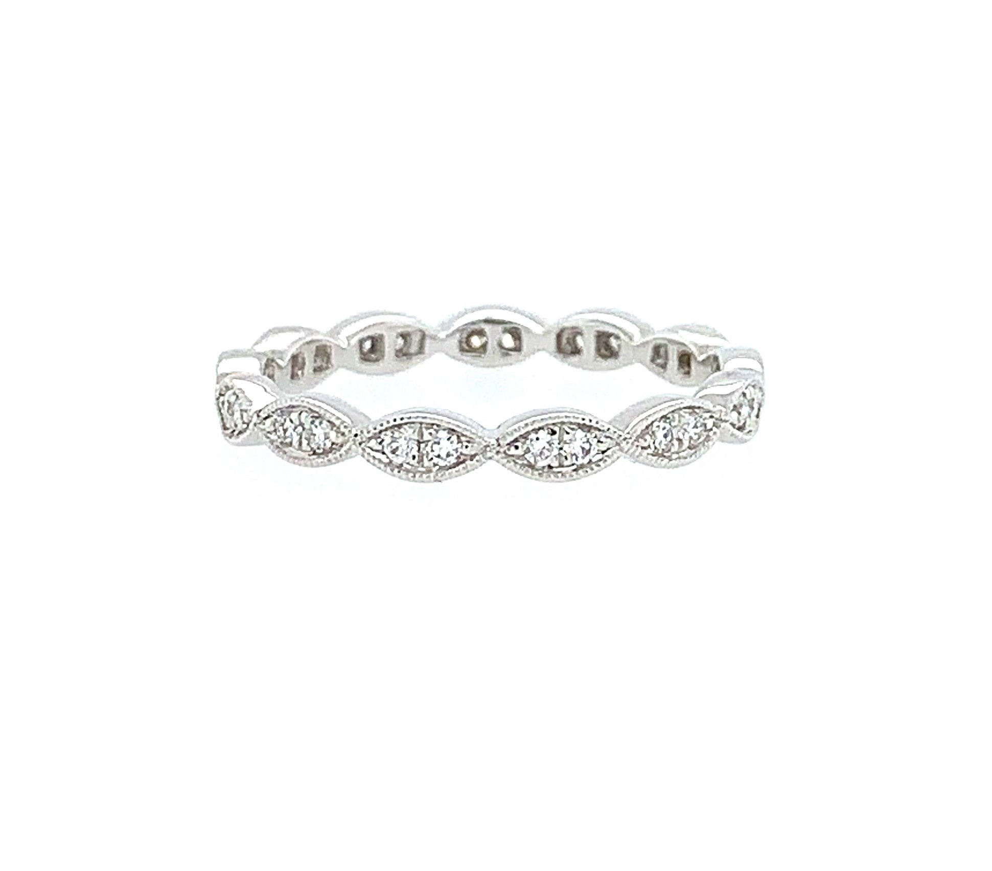 White Gold Pod Diamond Stackable - Minichiello Jewellers