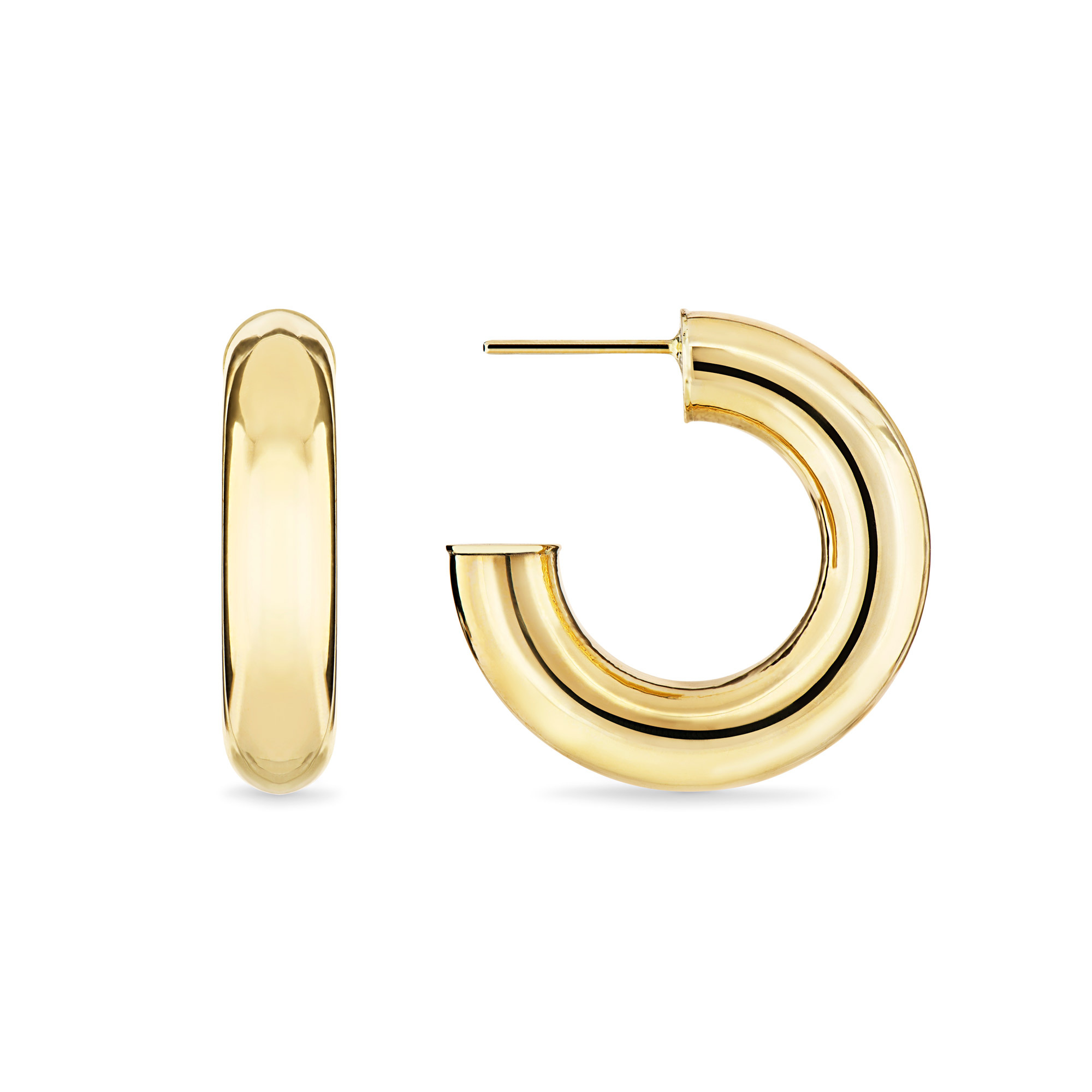 Chubbie yellow gold hoops - Minichiello Jewellers