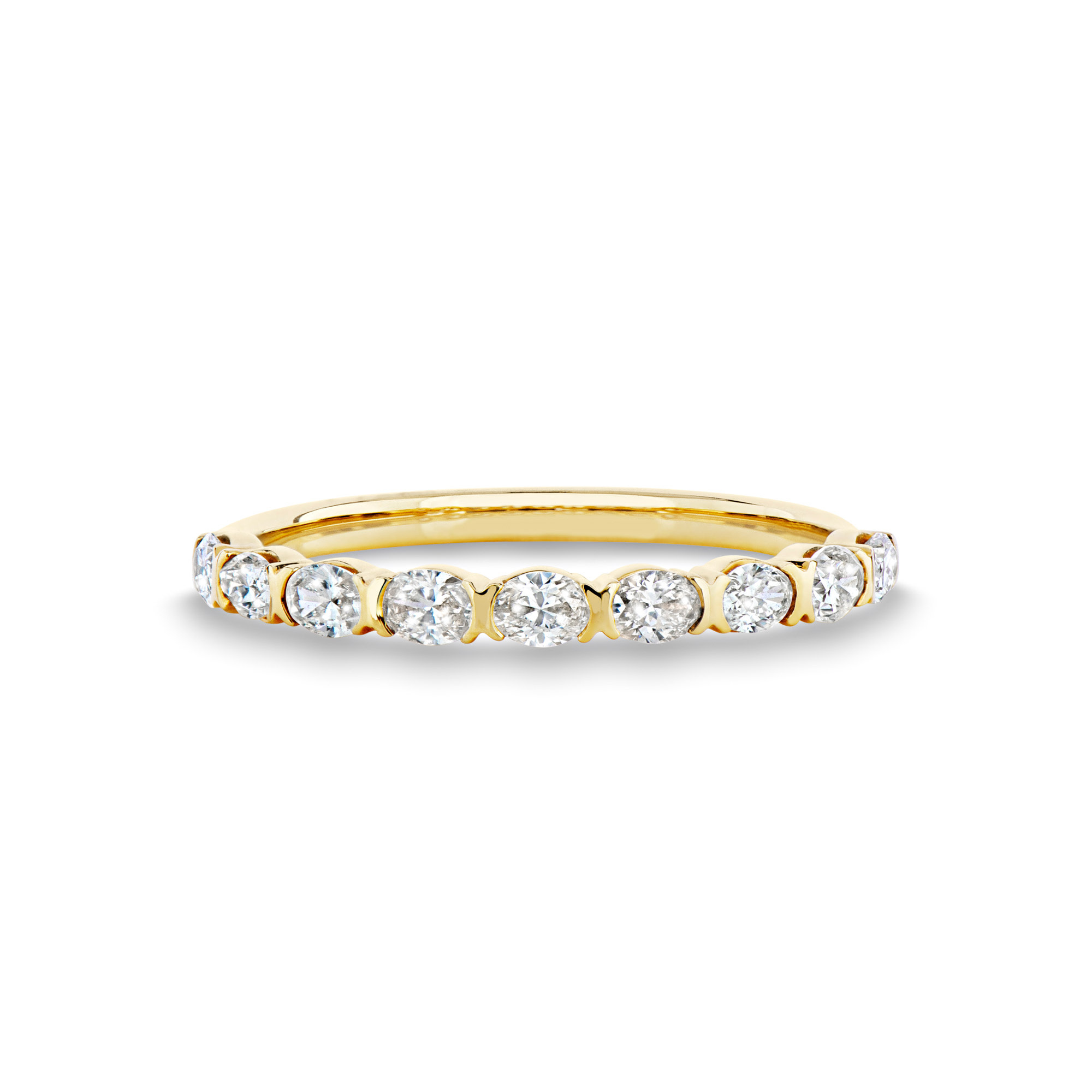 Horizontal oval diamond band - yellow gold - Minichiello Jewellers