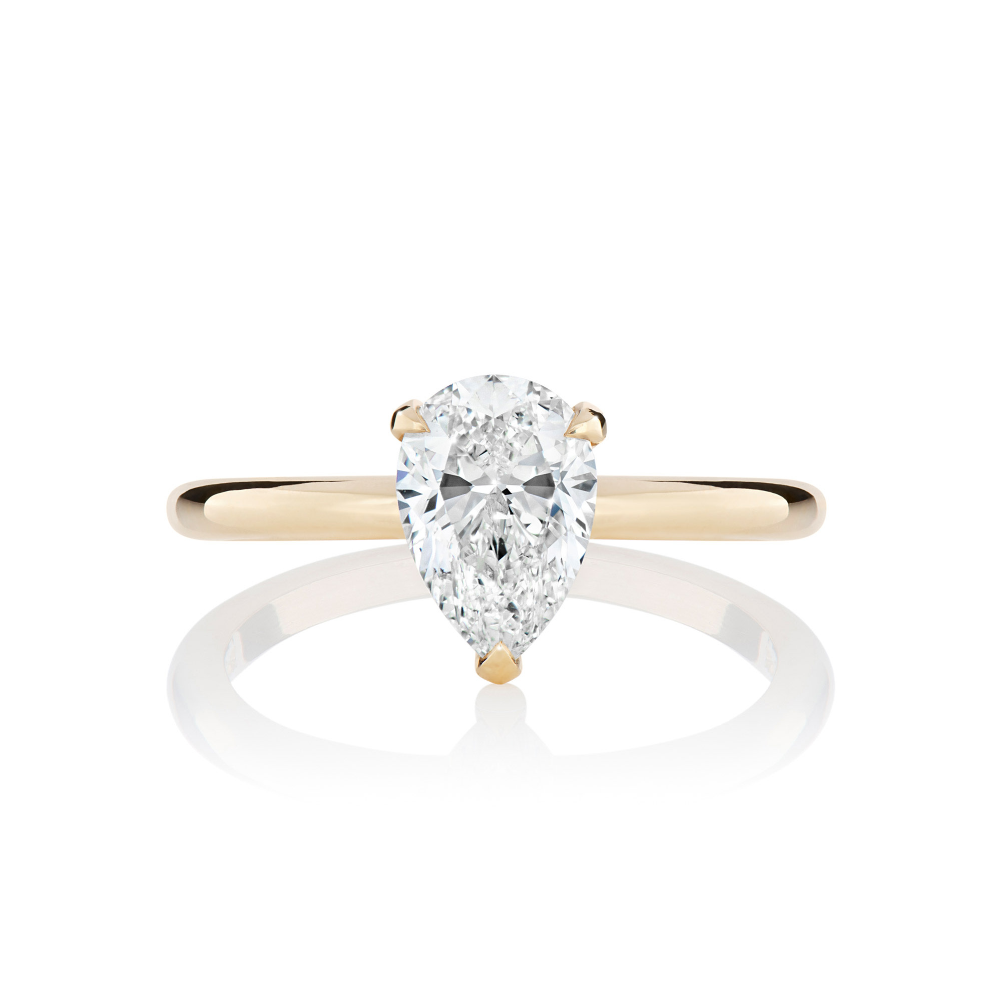 The Charlie pear shaped diamond solitaire engagement ring - Minichiello ...