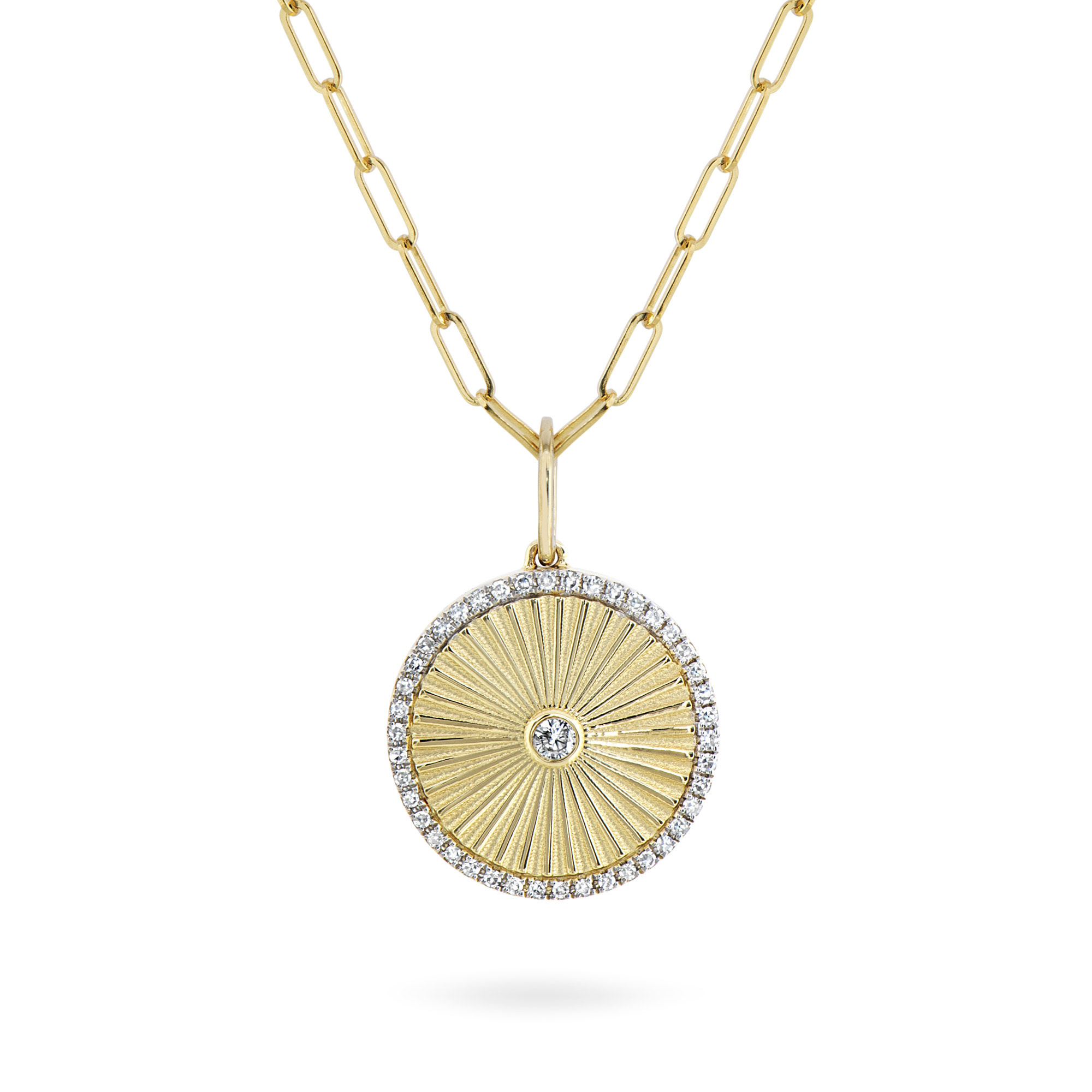 Circular diamond fluted pendant - Minichiello Jewellers