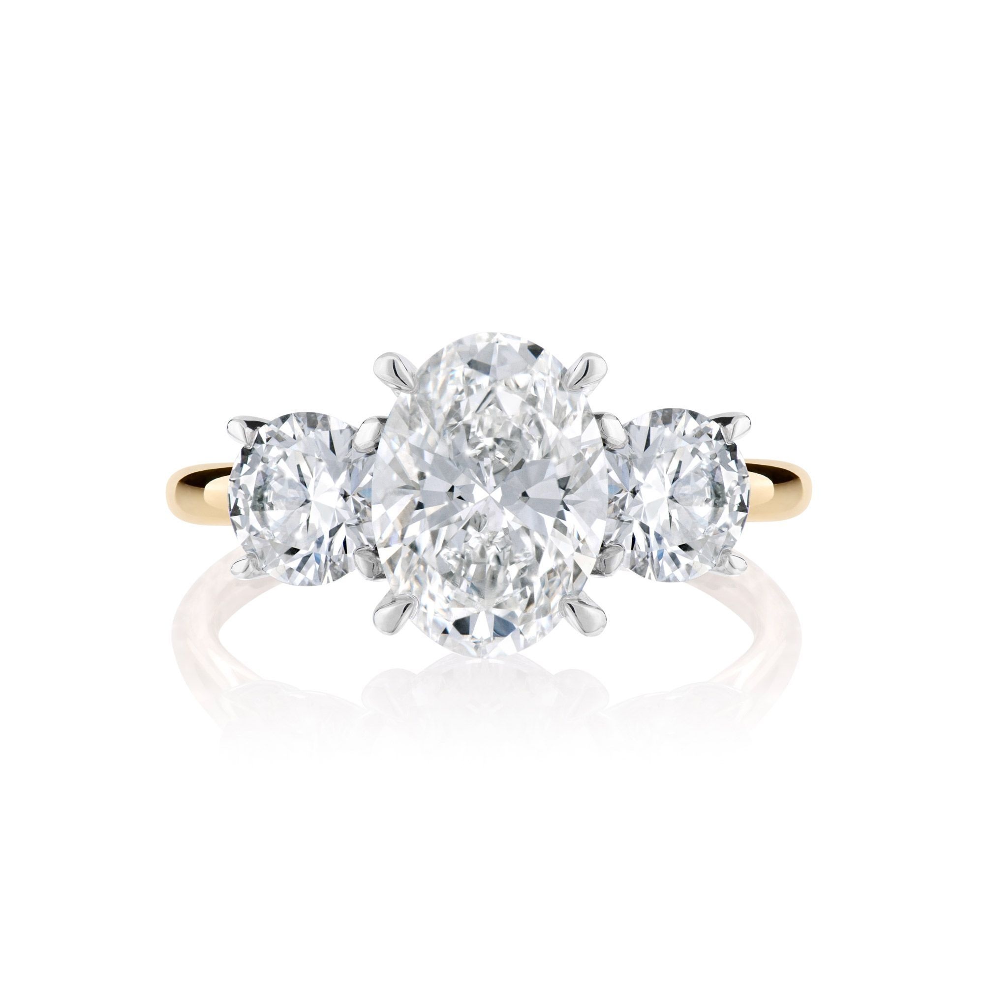 The Grace - LAB OV 2.05ct E VS1 LAB 2Rbc'1.14ctw - 14k YG/WG - Size 6.5 - Minichiello Jewellers