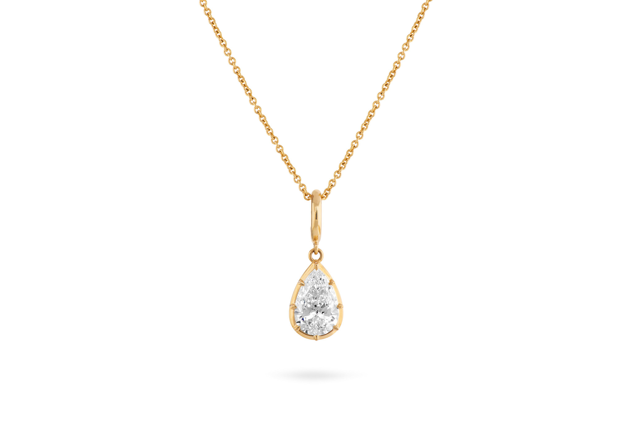 LAB Diamond button back pendant - Minichiello Jewellers