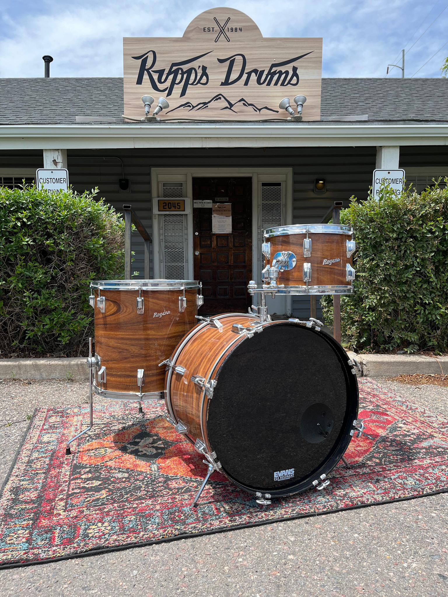 Vintage Rogers 1970s 3pc "Headliner" Shellpack (KOA) - Rupp's Drums