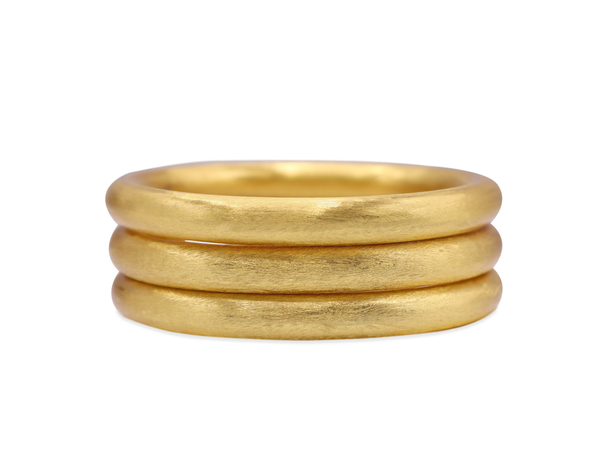 Triple Bangle Matte Gold Plated - Letran Jewelers
