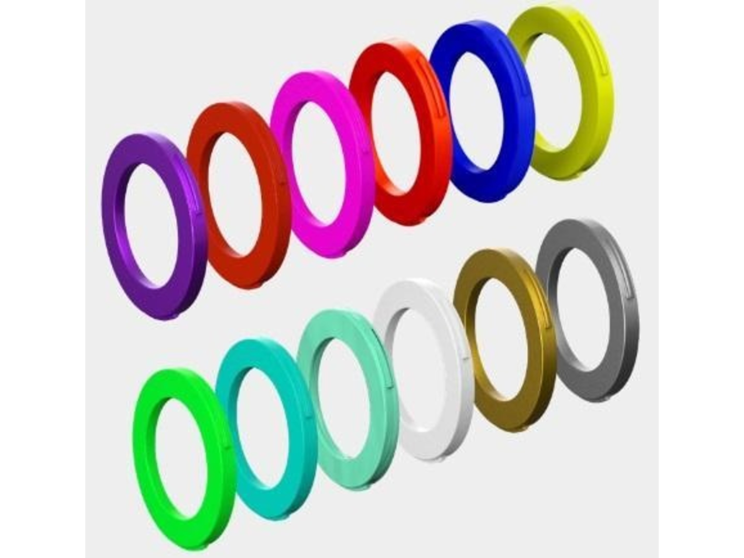 Magura 4 Piston Brake Caliper Rings, Neon Red/Neon Yellow/Blue (x4 of ...