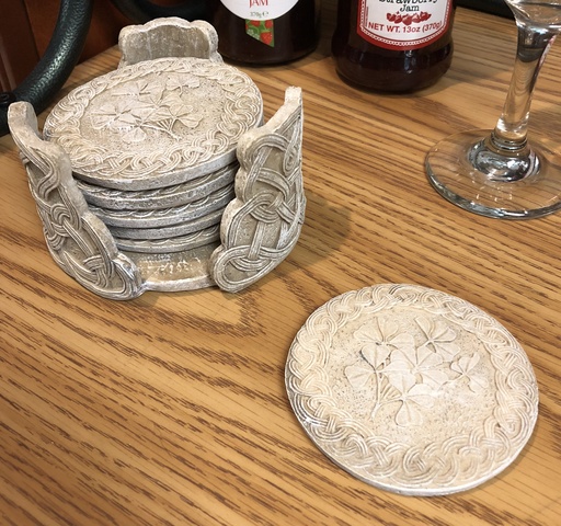 CELTIC COASTERS with SHAMROCK - Irish Crossroads