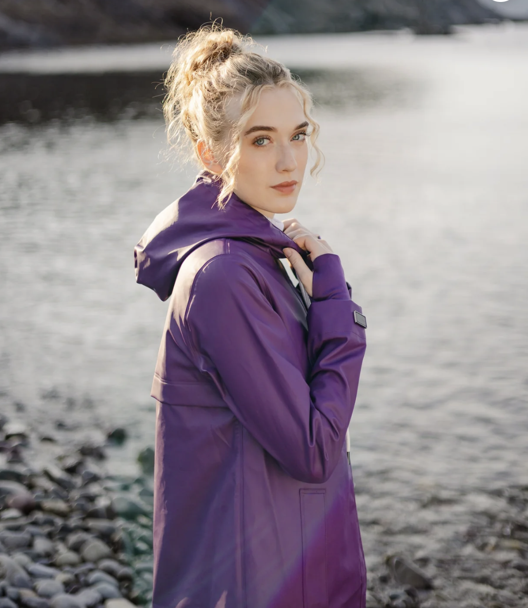Purple raincoat store