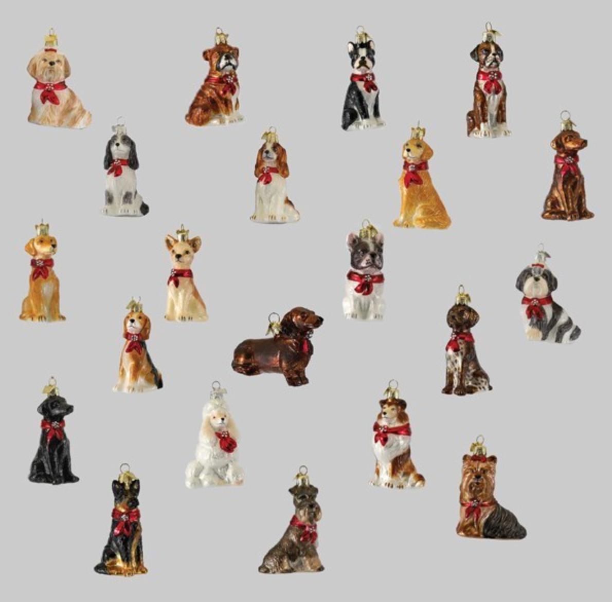 3.5"NOBLE GEMS GLS DOG ORN - Twisted Sisters Boutik Inc.