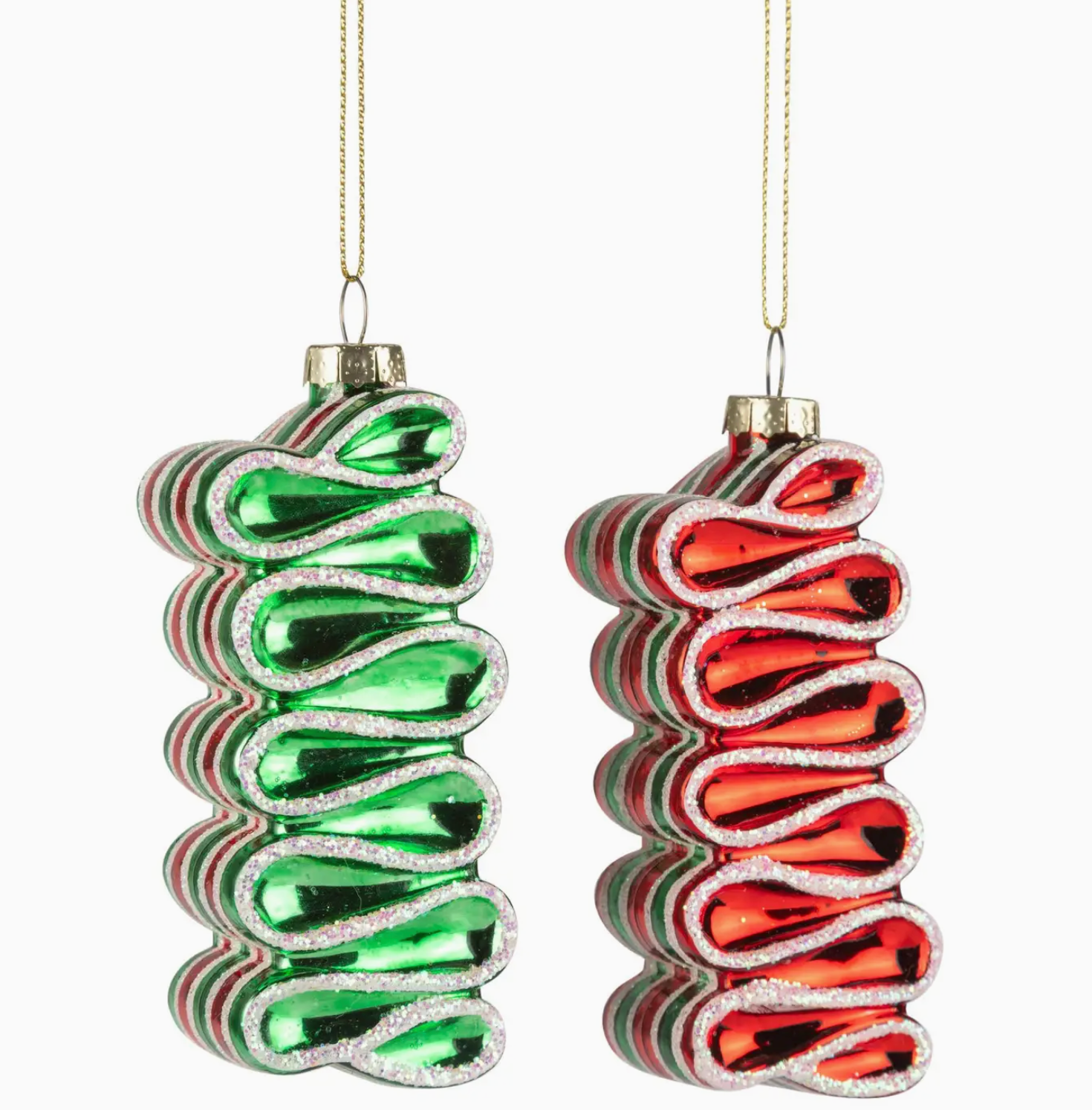 Silver Tree Glass Candy Toffee Swirl Orn - Twisted Sisters Boutik Inc.