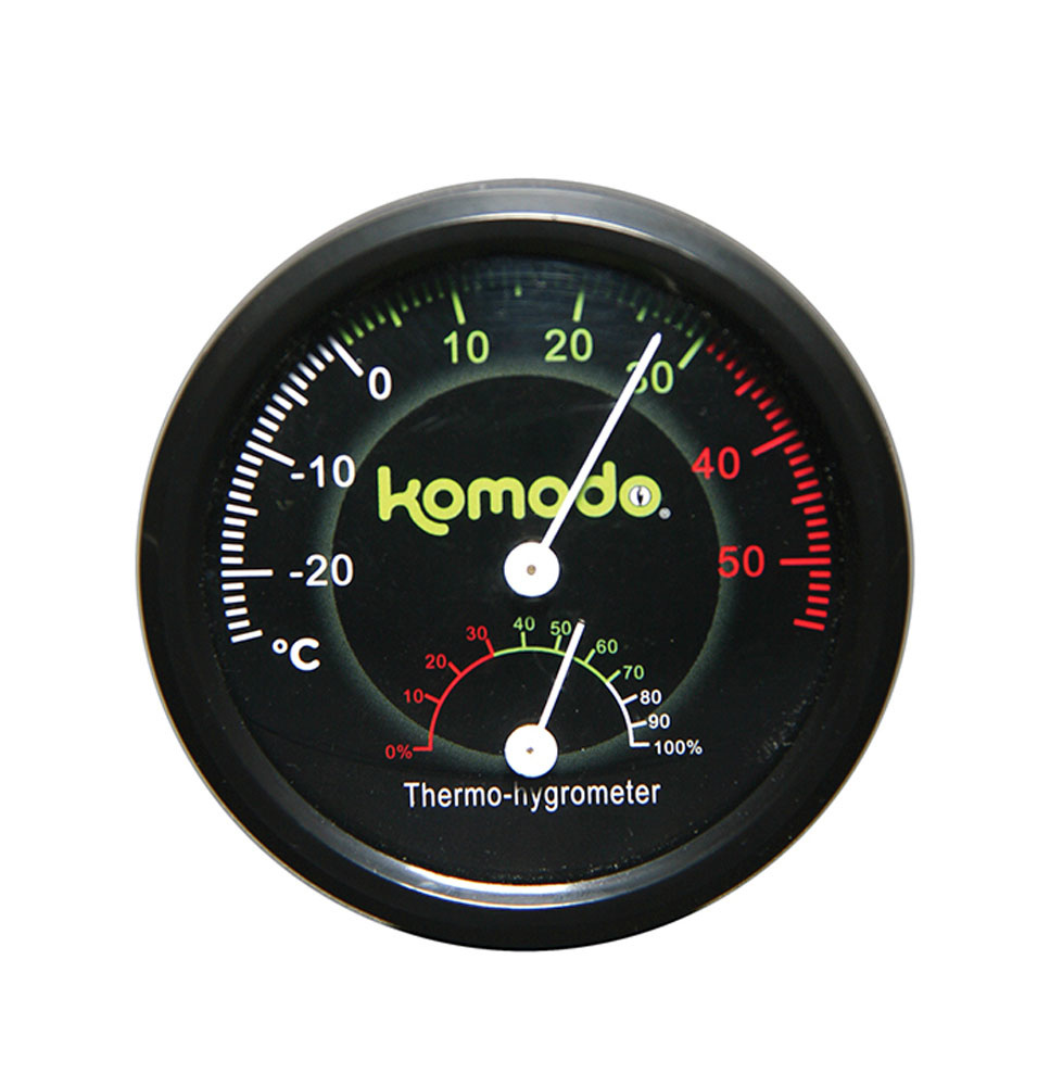 Komodo Komodo Combined Thermometer & Hygrometer Analog - Pet Central ...