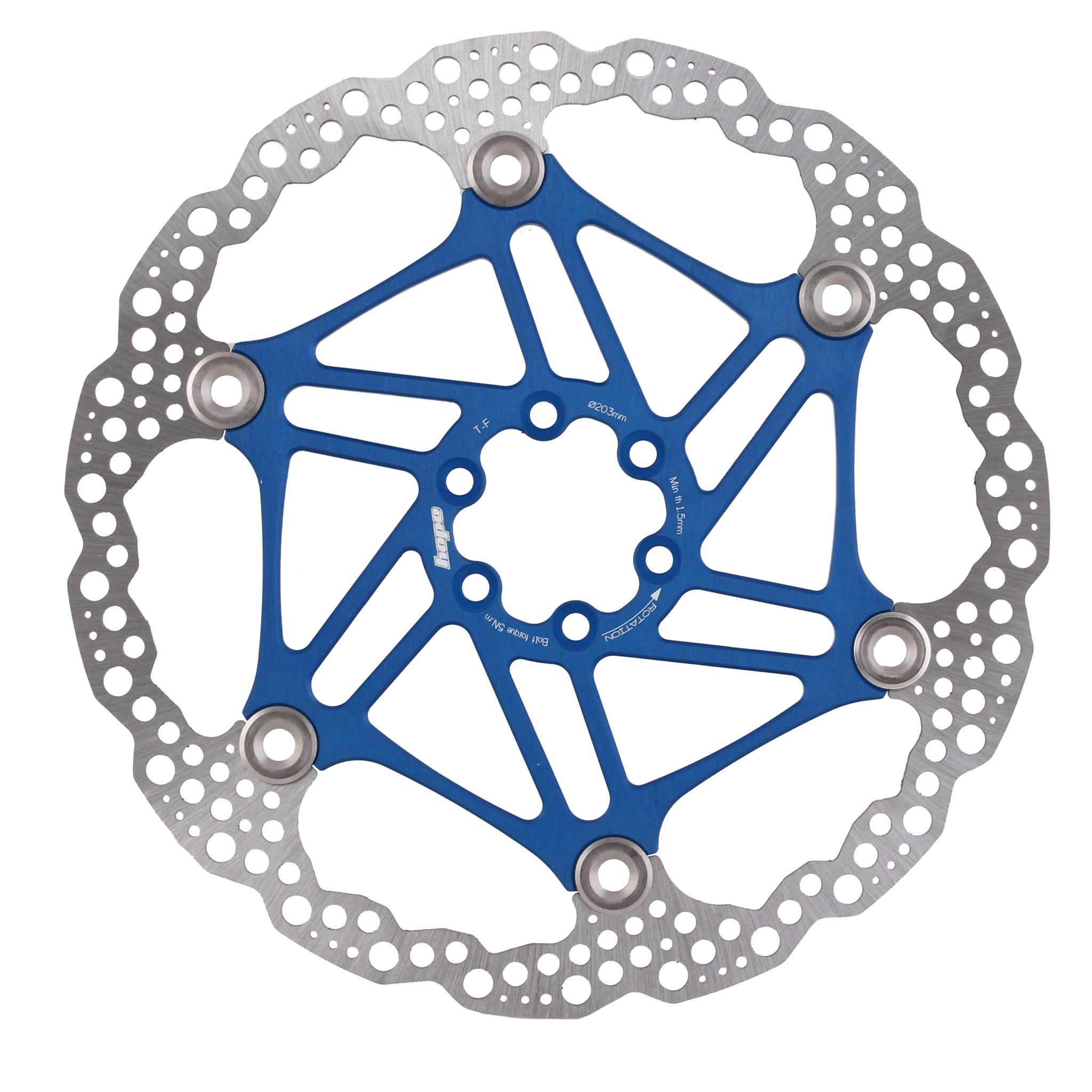 Floating Rotor, 203mm (Floating/Wave) - Blue - Paradise Bikes