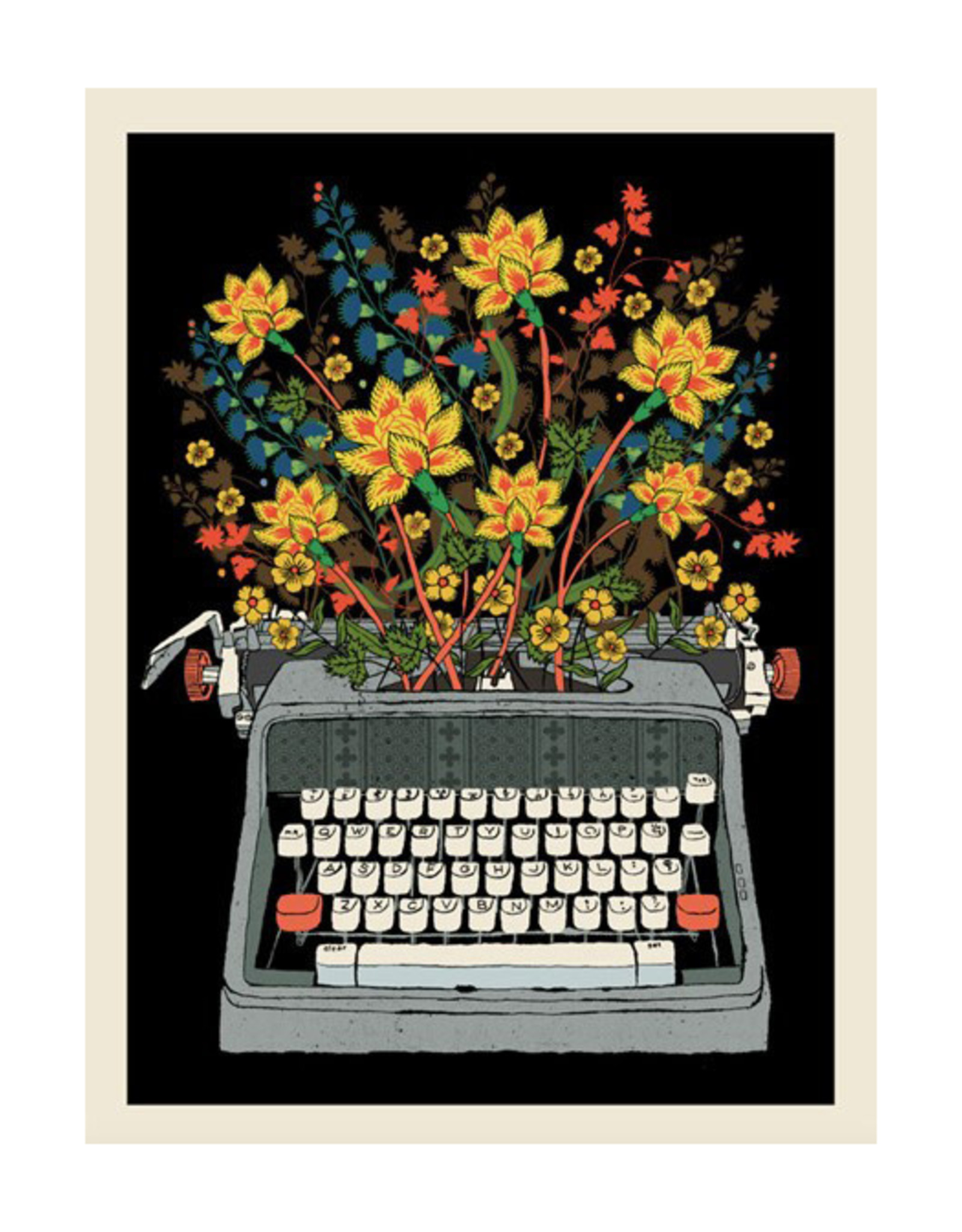 Flower Typewriter Print - Home