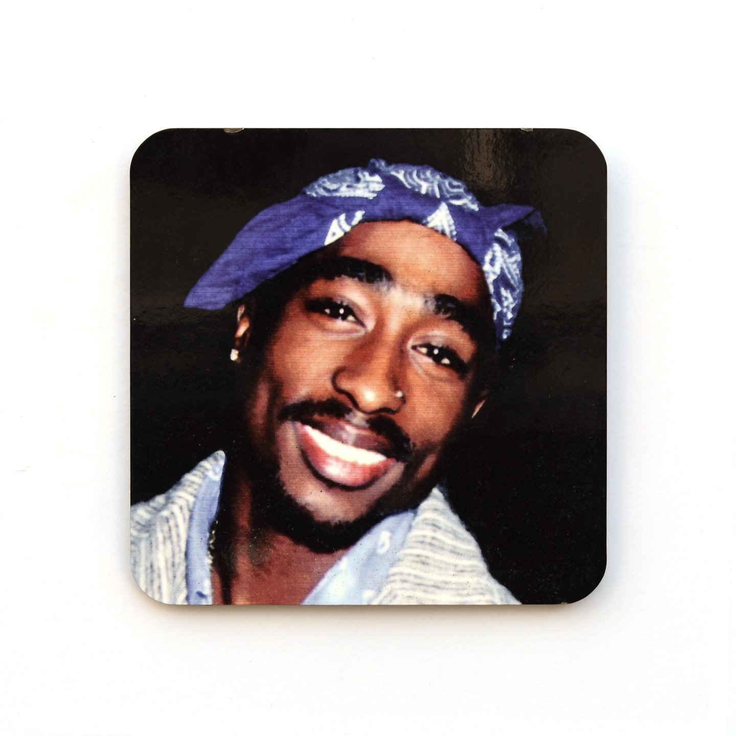 Tupac Blue Bandana Coaster (cork) - Home