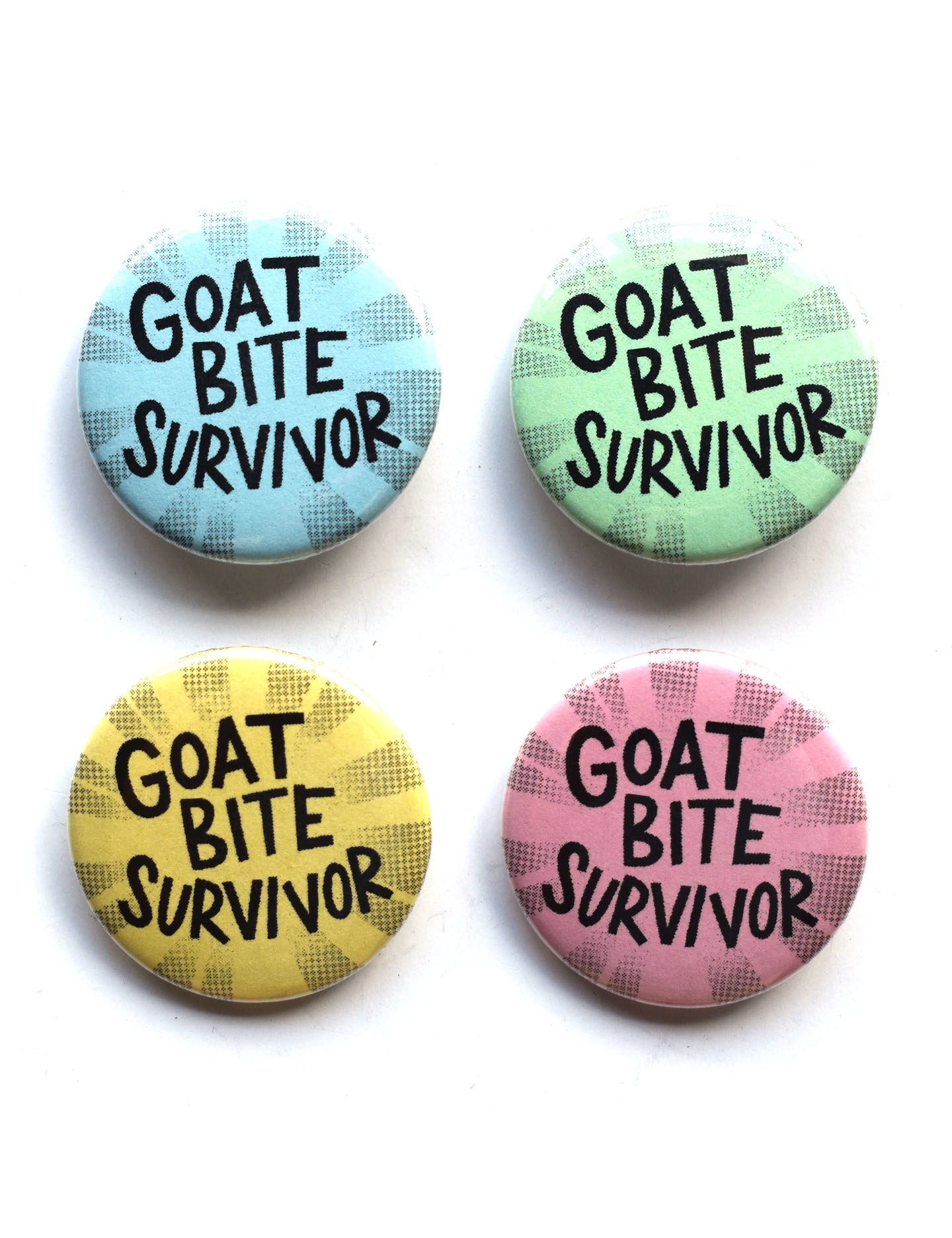 Goat Bite Survivor Button - Home