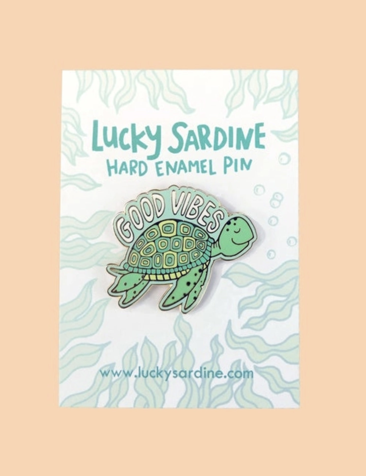 Good Vibes Sea Turtle Enamel Pin - Home
