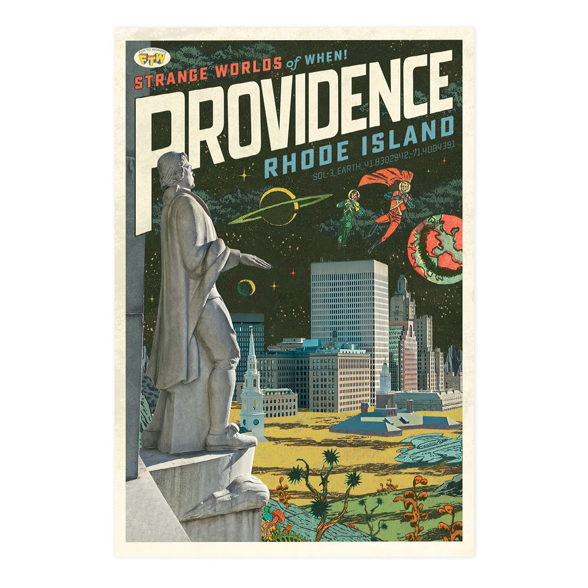 Strange Worlds of When! Postcard - Prospect Terrace - Home