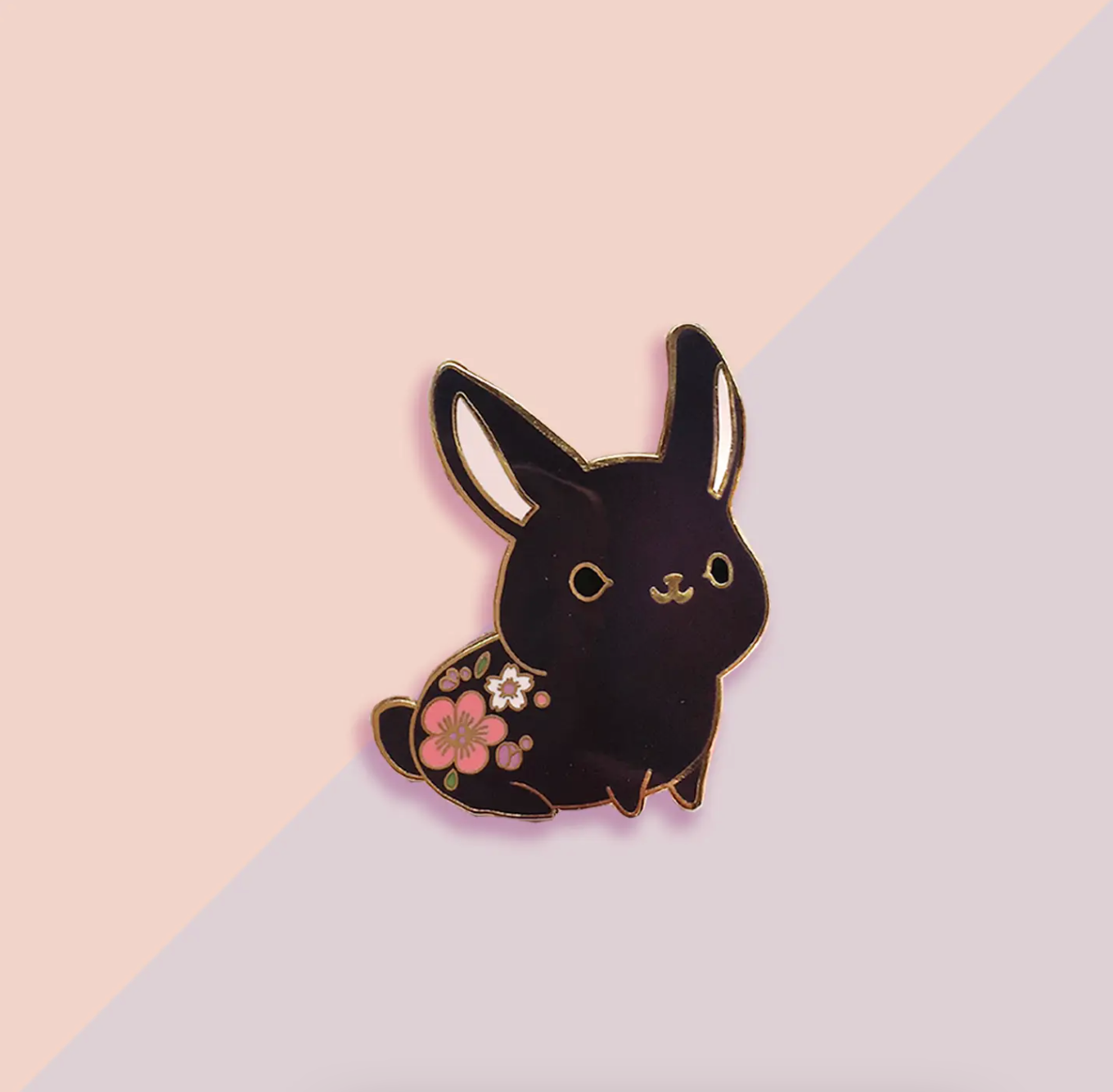Black Rabbit Enamel Pin - Home