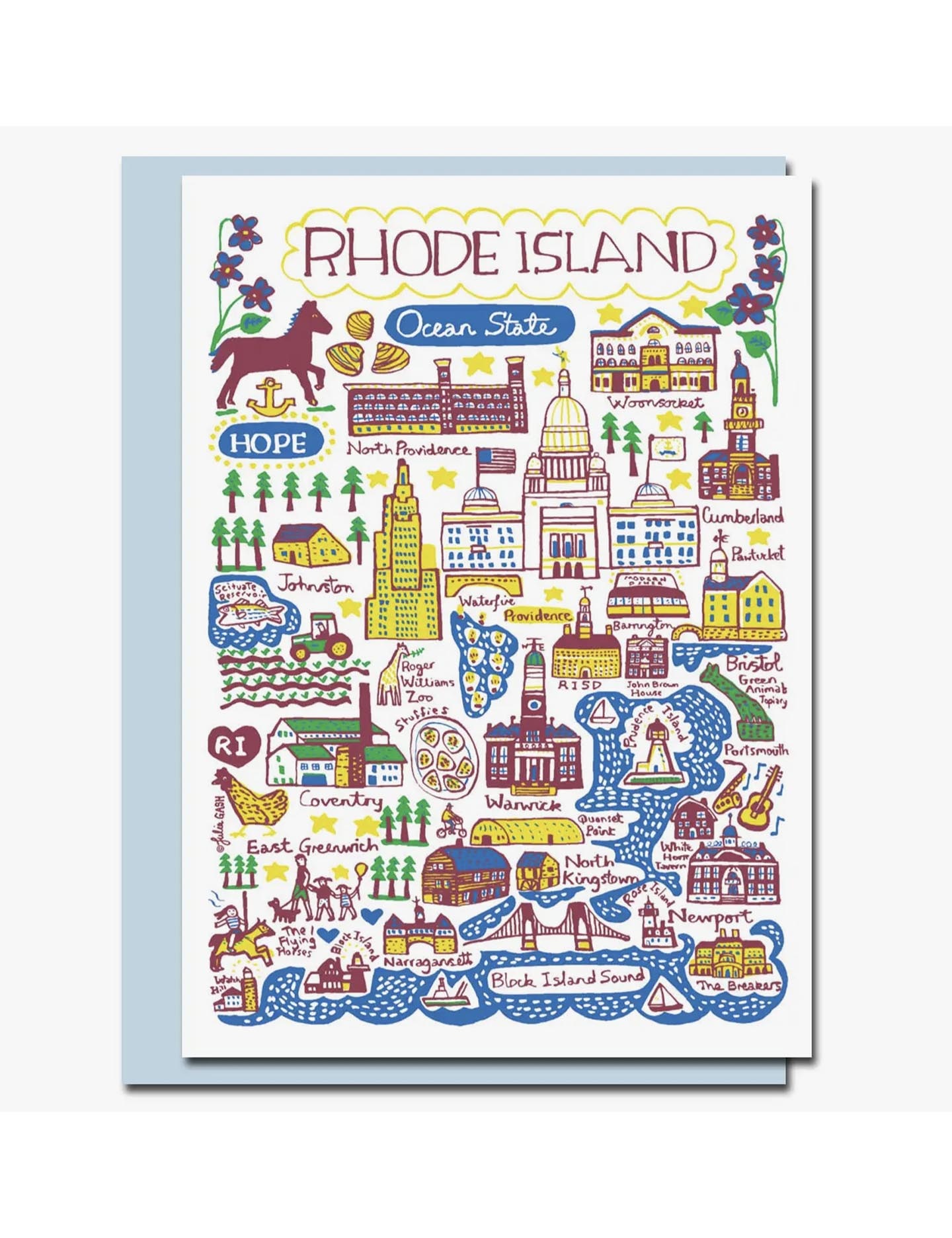 Rhode Island Statescapes Greeting Card - Home