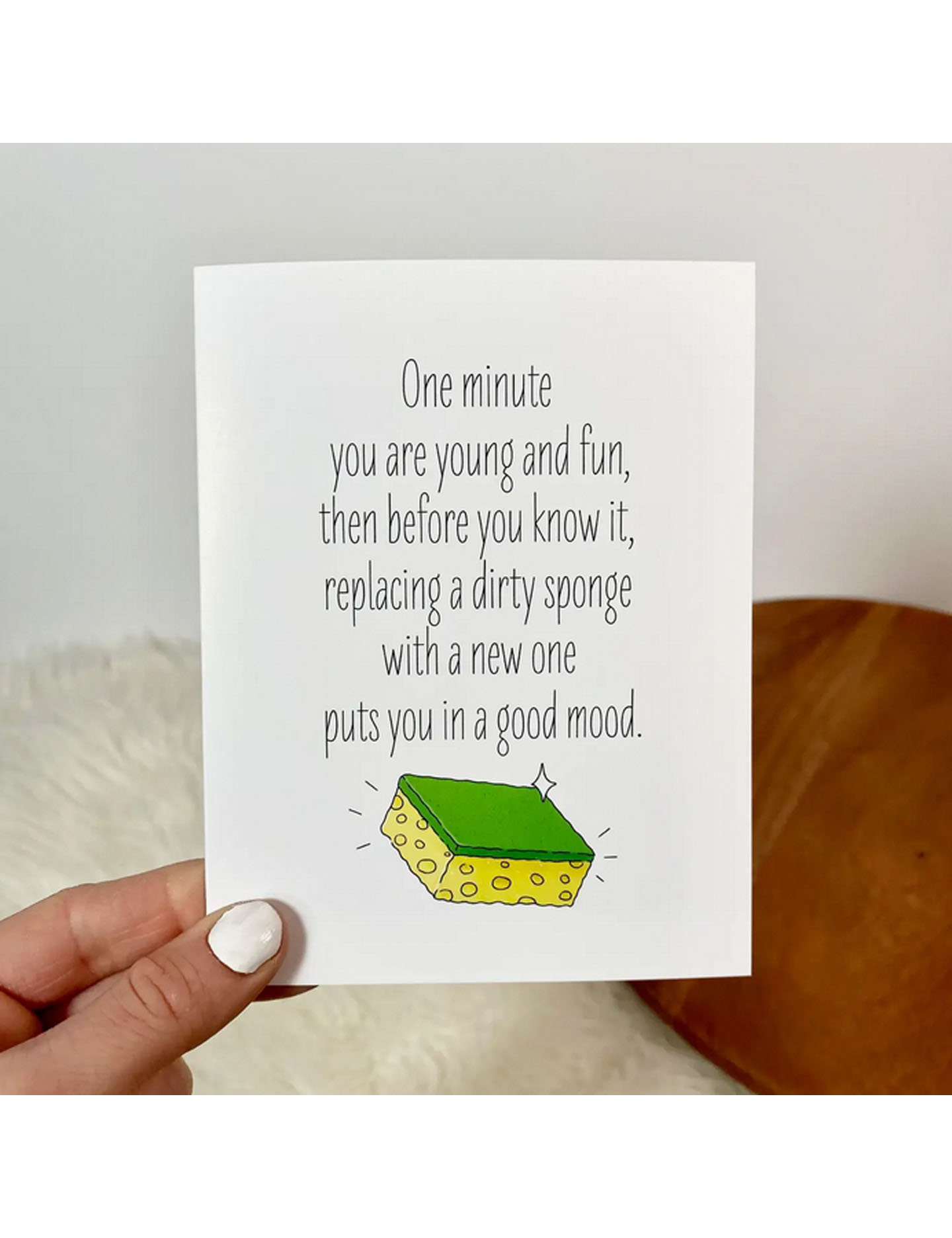 Replacing Dirty Sponge Birthday Greeting Card - Home
