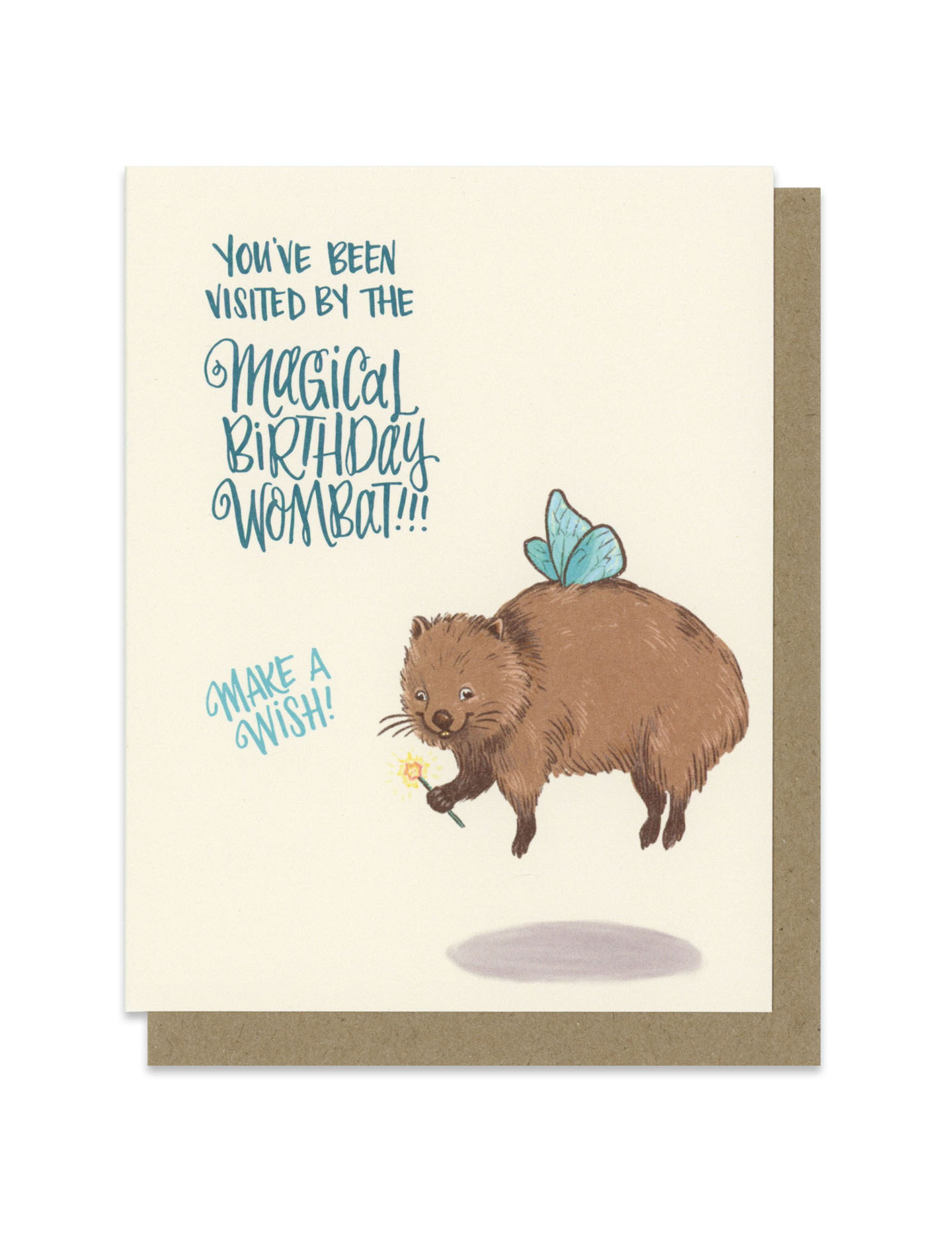 Magical Birthday Wombat Greeting Card - Home