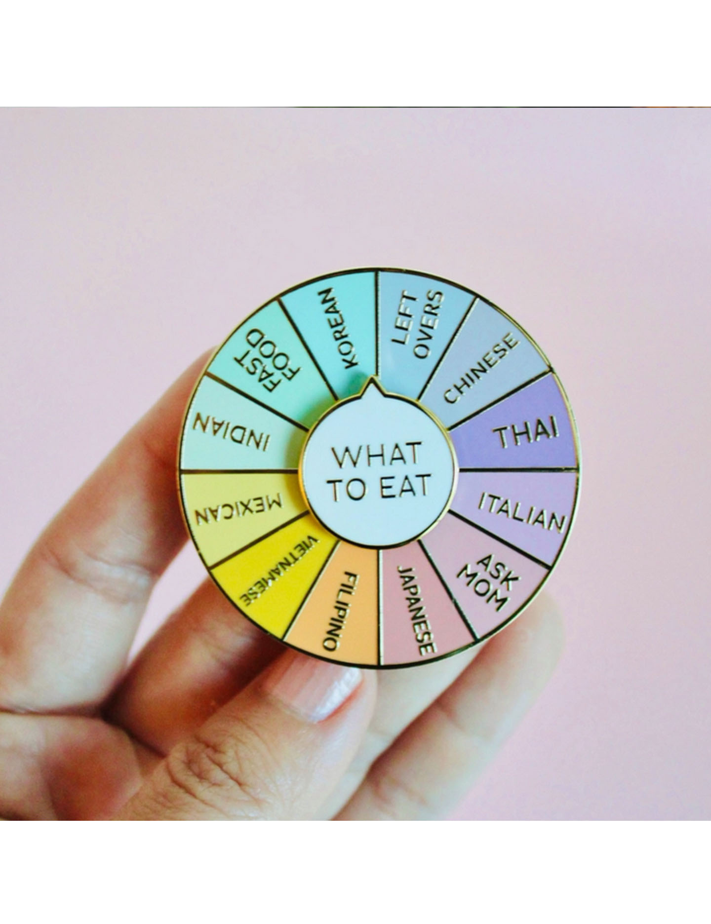 What To Eat Spinner Enamel Pin - Home