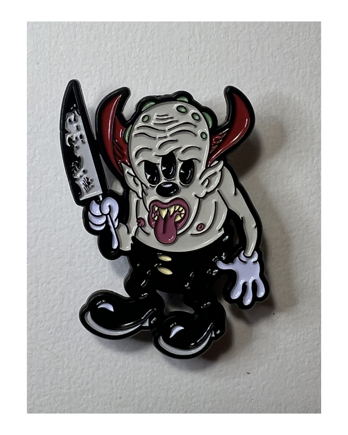 Cartoon Creepies Red Triclops Pin - Home