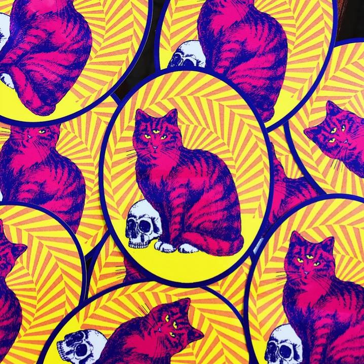 Groovy Cat Sticker - Home