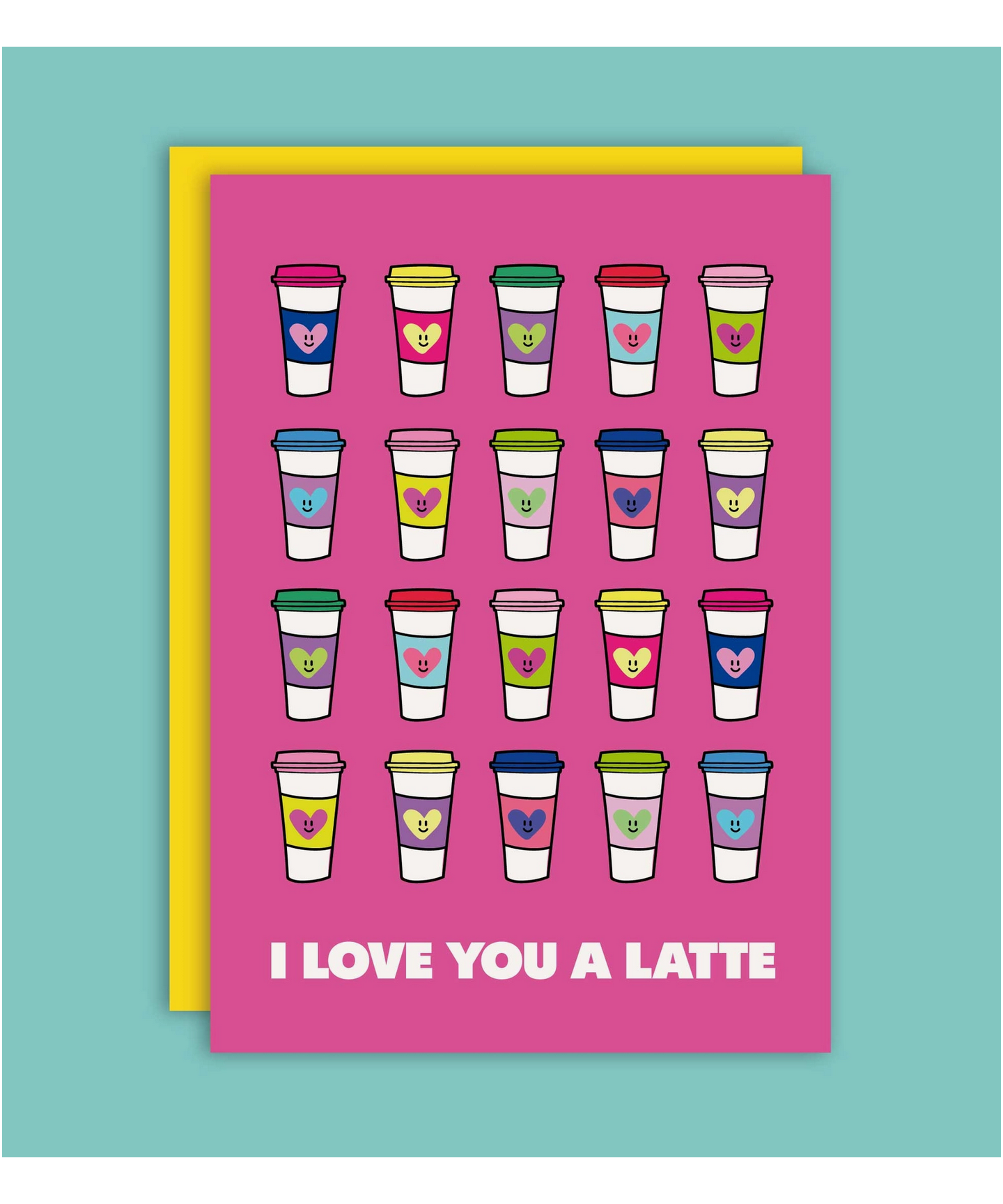 Love You a Latte Valentine Greeting Card - Home