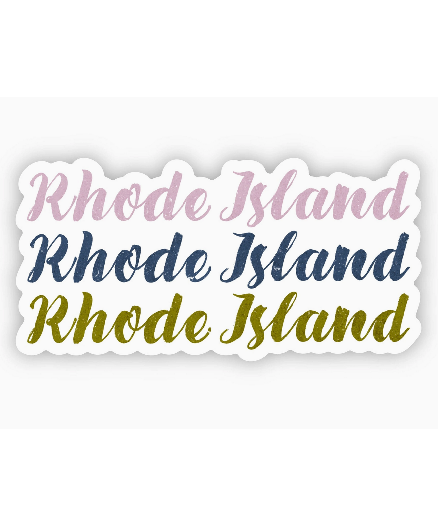Rhode Island Text Stack Sticker - Home