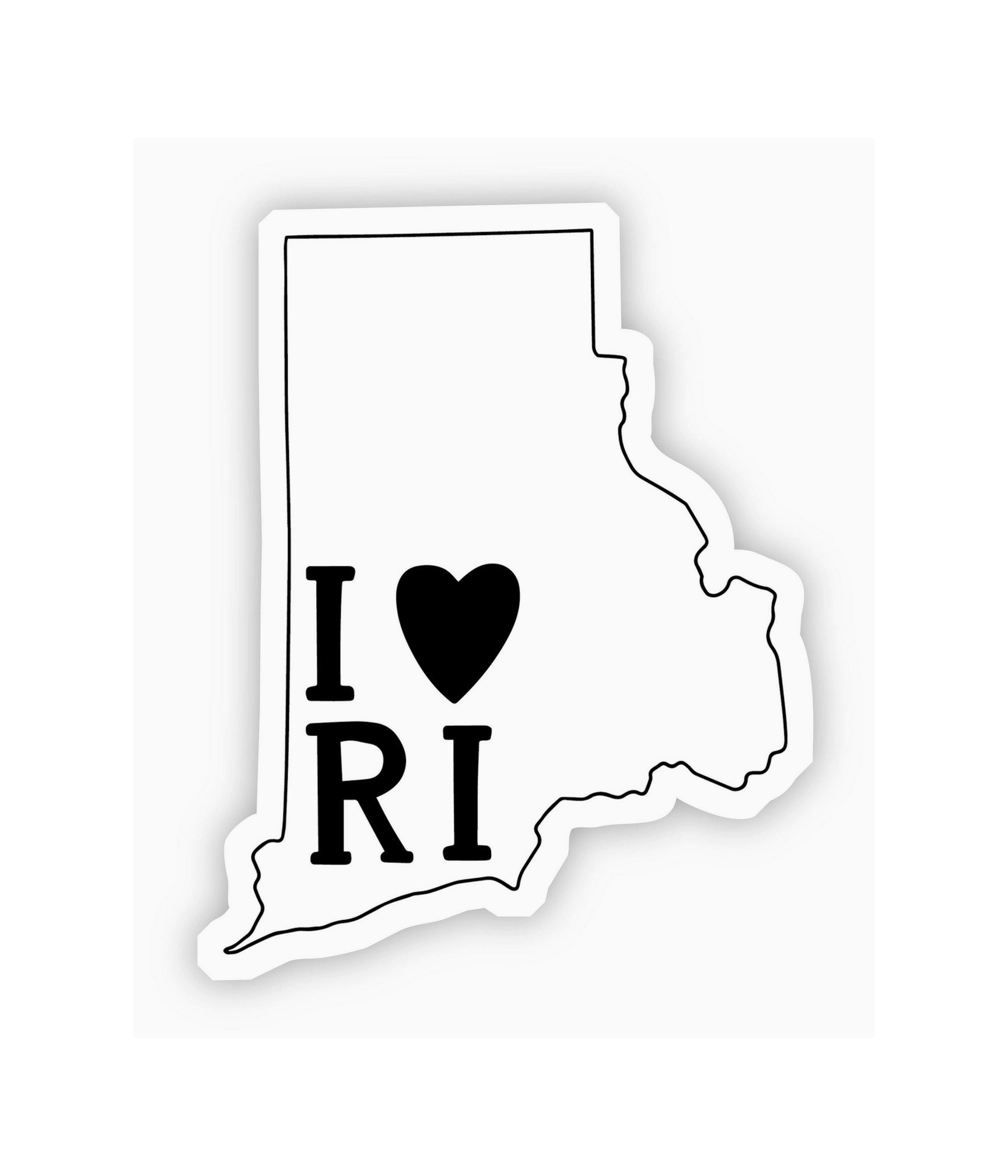 I Love Rhode Island White Sticker - Home