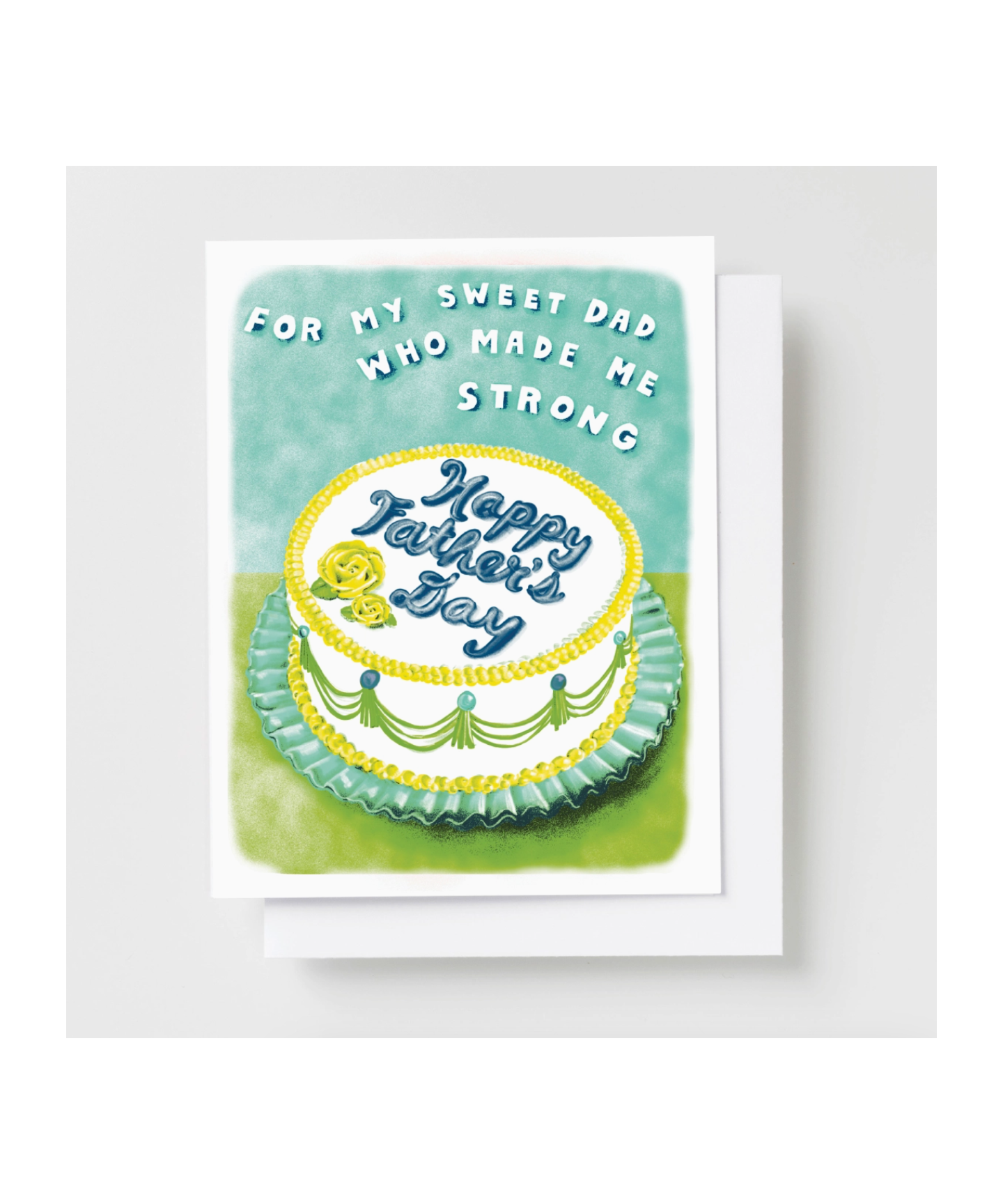 For My Sweet Dad Father's Day Cake Riso Greeting Card - Home