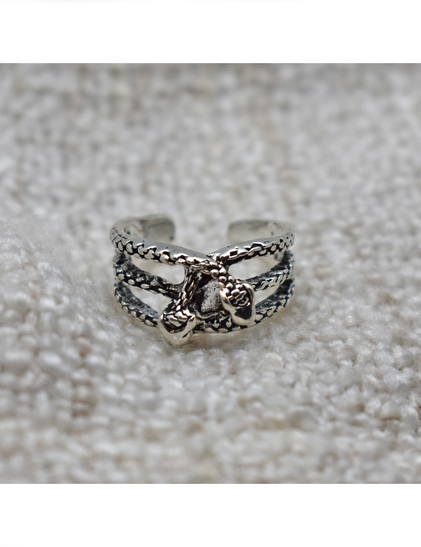 Dual Snakes Ring - Silver - Home