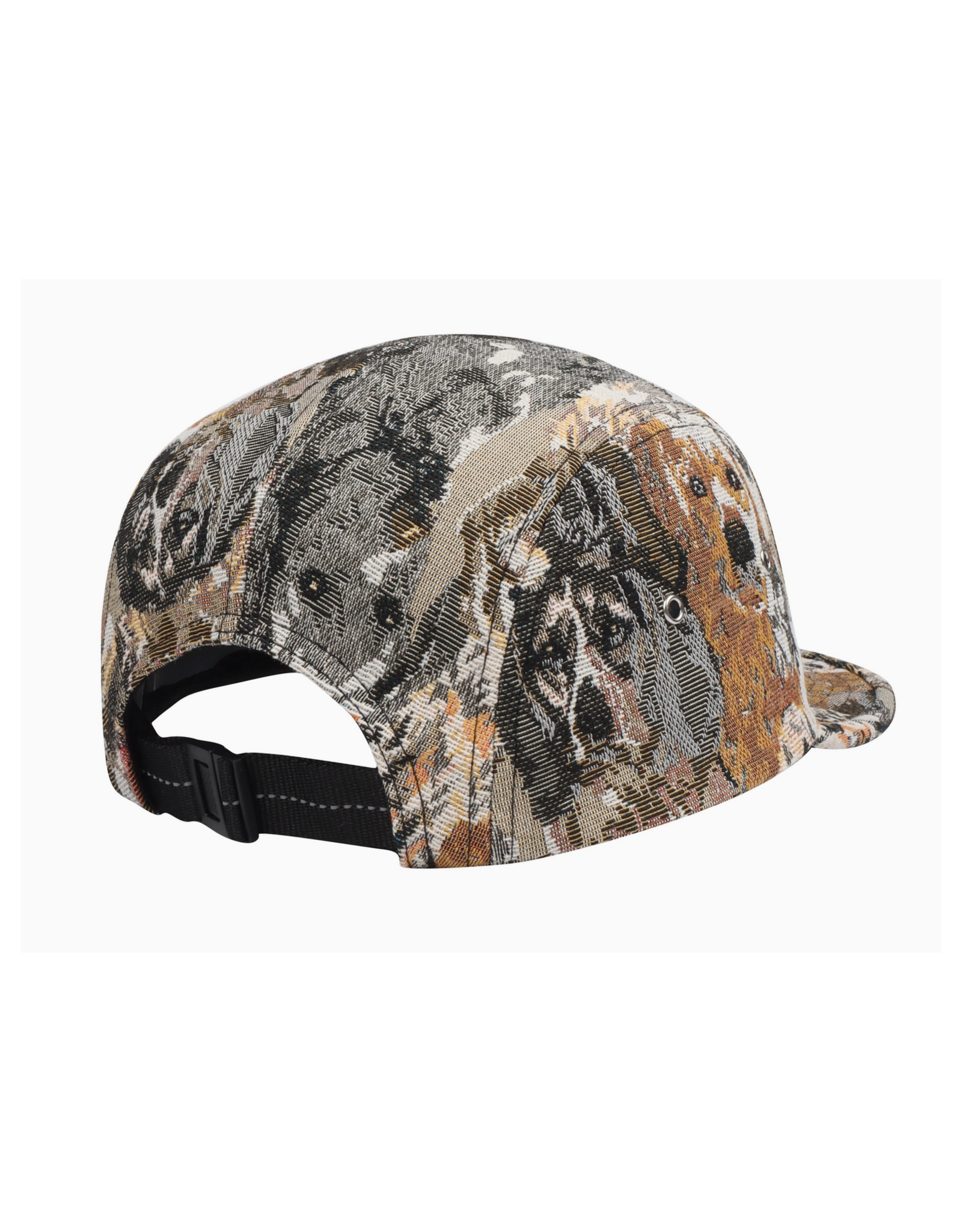Jacquard 5 Panel Hat - Beige Dogs - Home