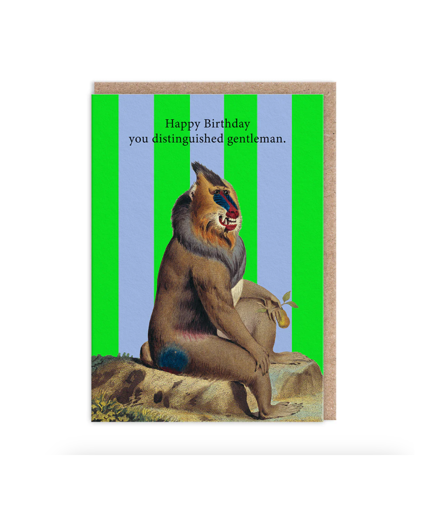 Distinguished Gentleman Birthday Baboon Greeting Card - Home