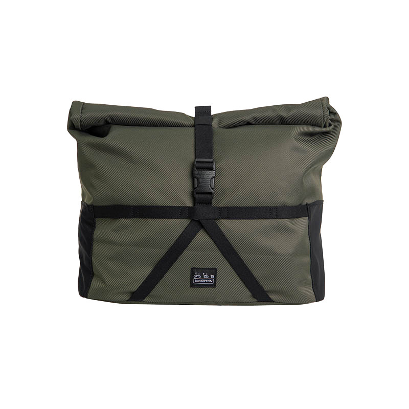 Brompton - Luggage - Borough bag Med, Olive, w_frame - The Bike Center