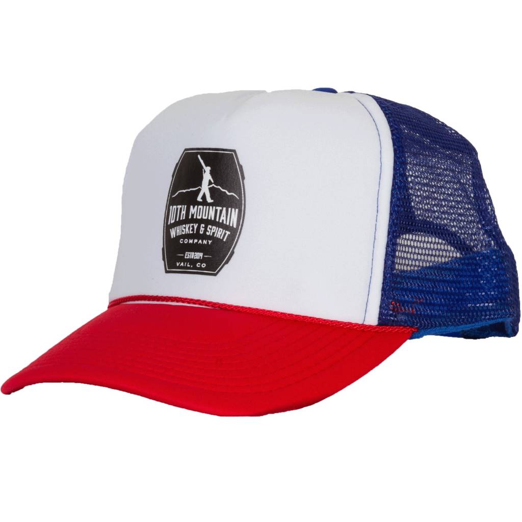 red white blue trucker cap