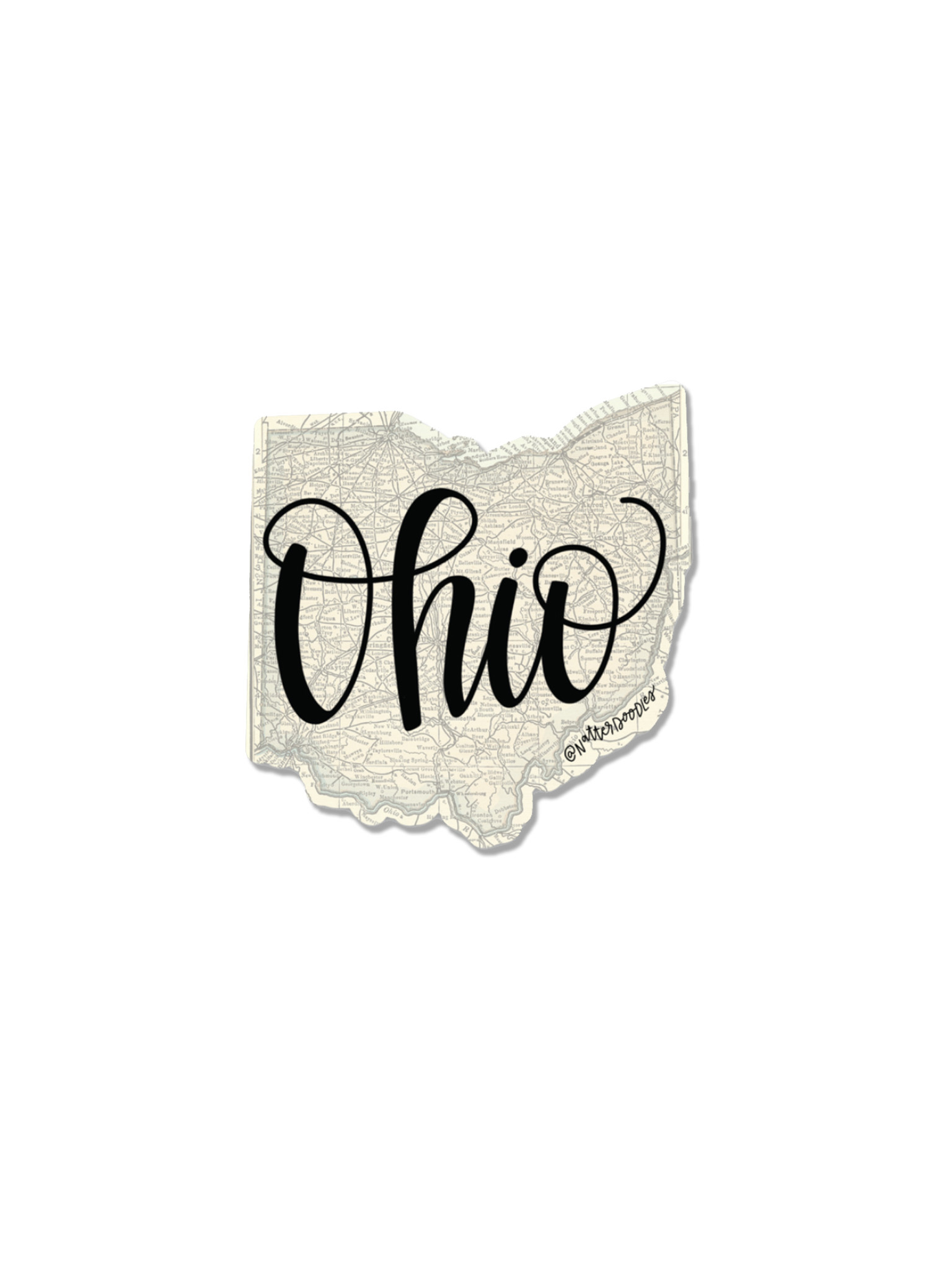 Ohio Map Sticker - iluvthatstore.com