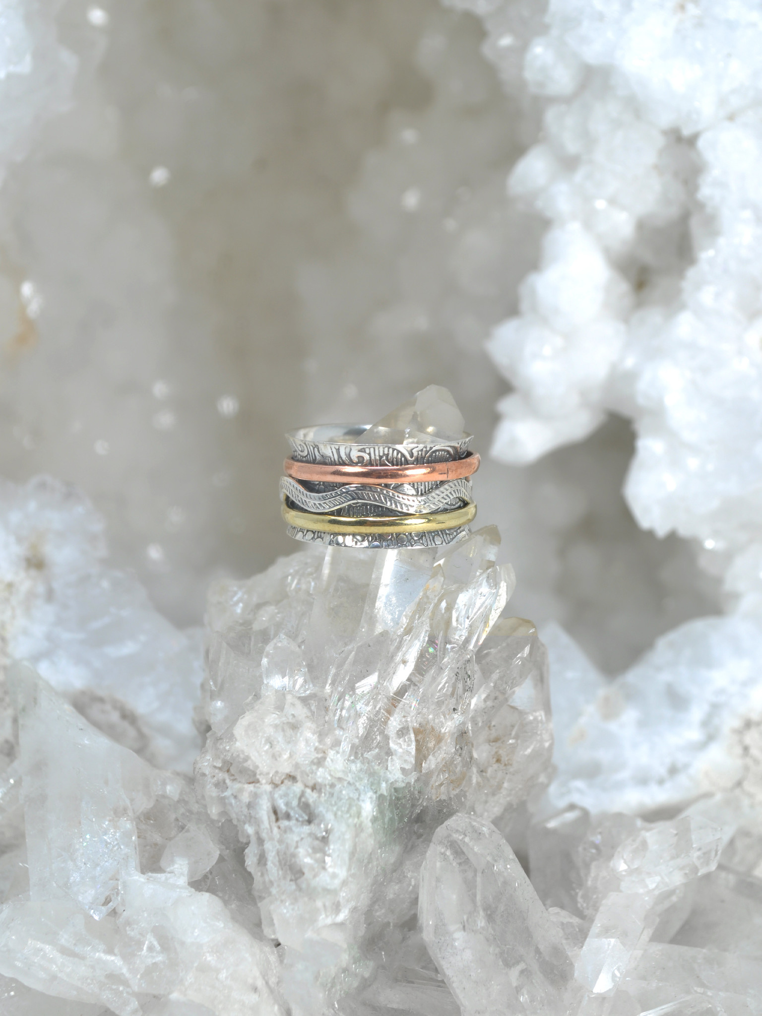 Sterling Silver Fidget Spinner Ring - iluvthatstore.com