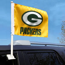 Green Bay Packers Yellow Car Flag with G - Packerland Plus