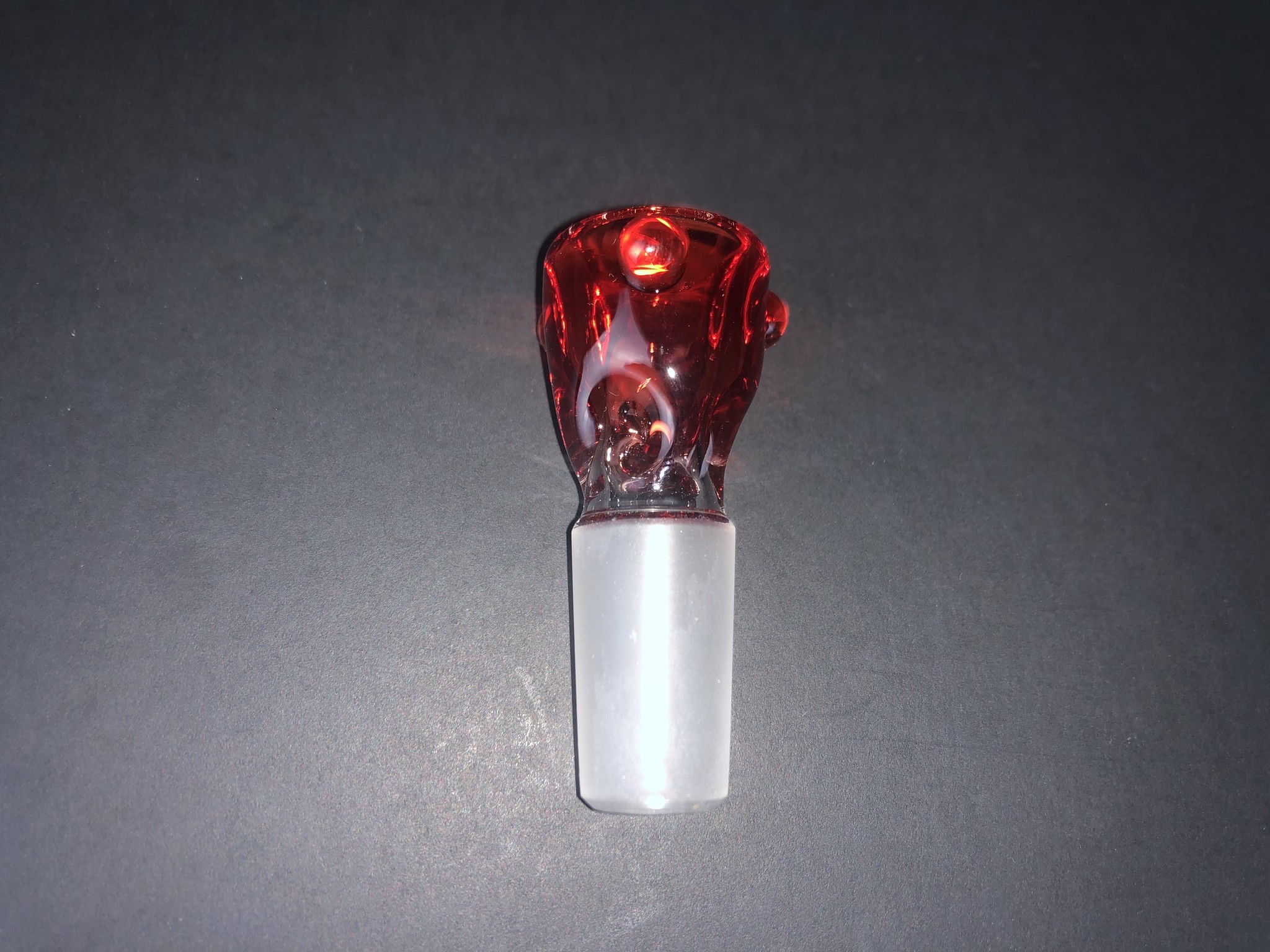 Mustard Glass Ice Pinch Slide 14mm Pomegranate - BC Smokeshop