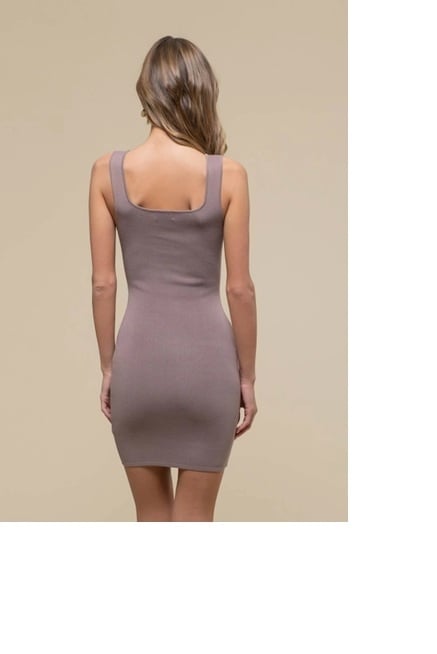 Harbor Scoop Neck Knit Dress - Mocha