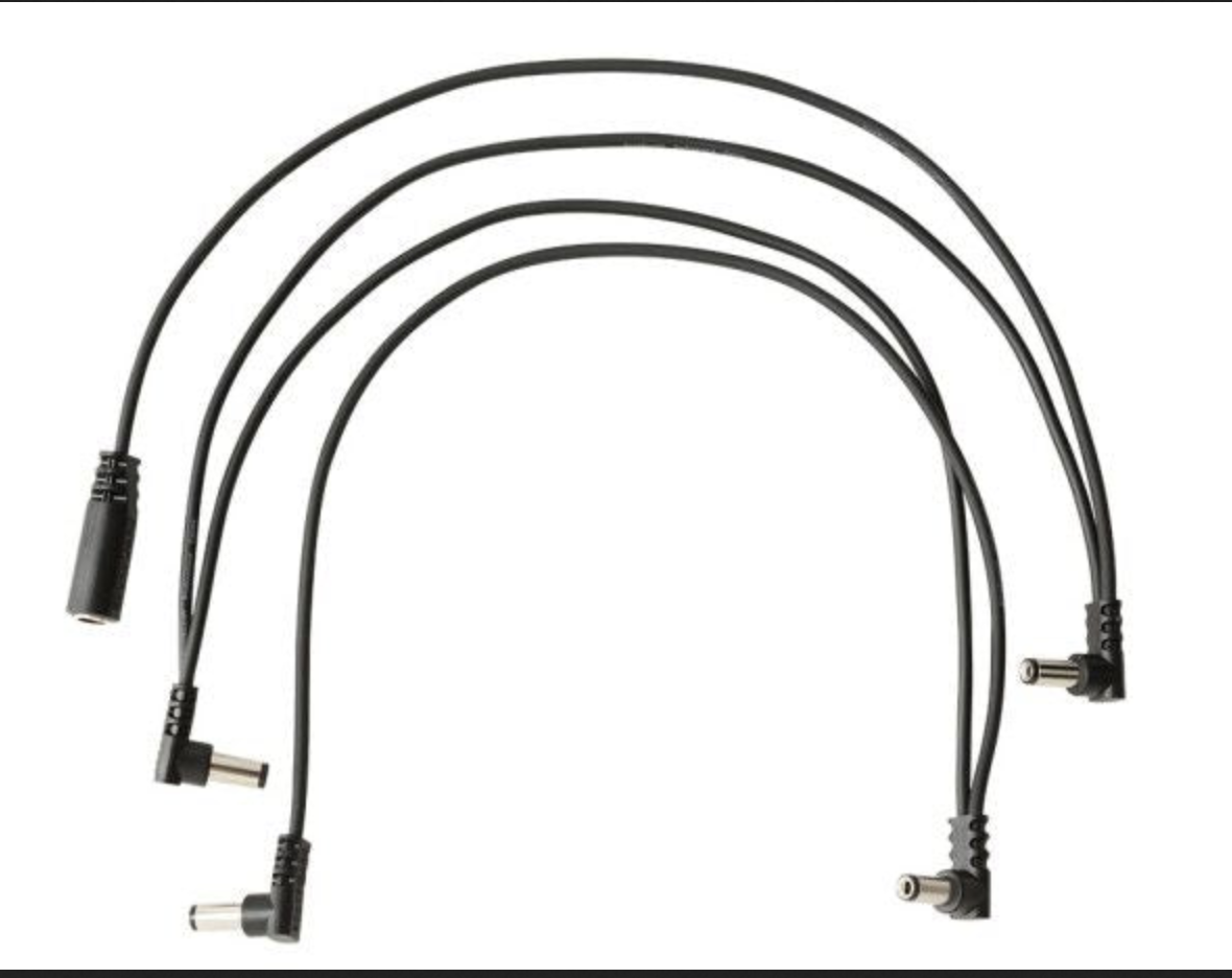 RockBoard Flat Daisy Chain Cable 4 Outputs, Angled - Indy String Theory LLC